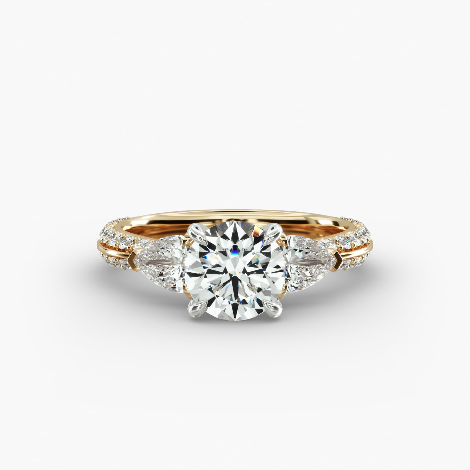 Knife Edge Pavé Engagement Ring Secret Diamond Head