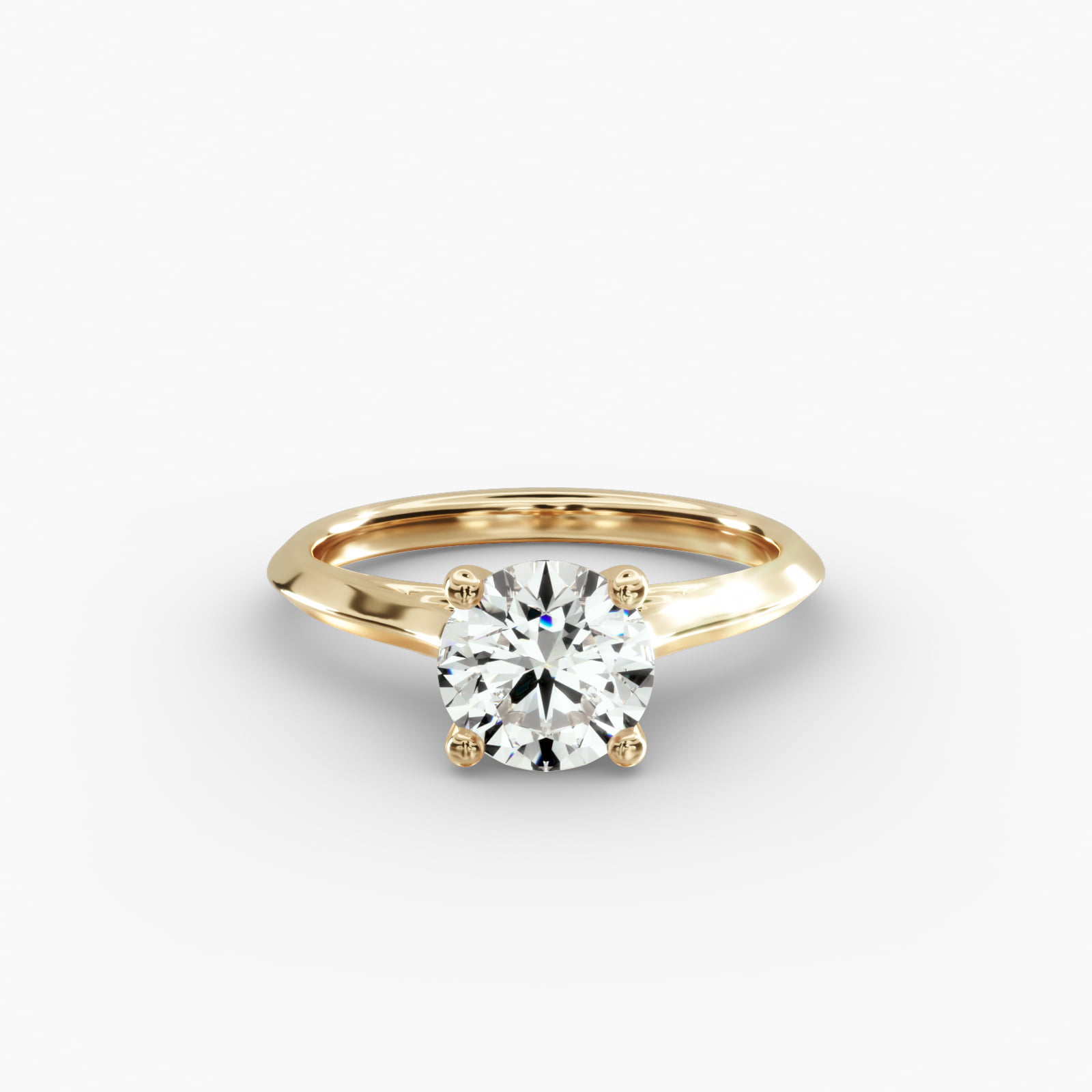 Knife Edge Lotus Bridge Solitaire Plus Diamond Engagement Ring in 14k ...