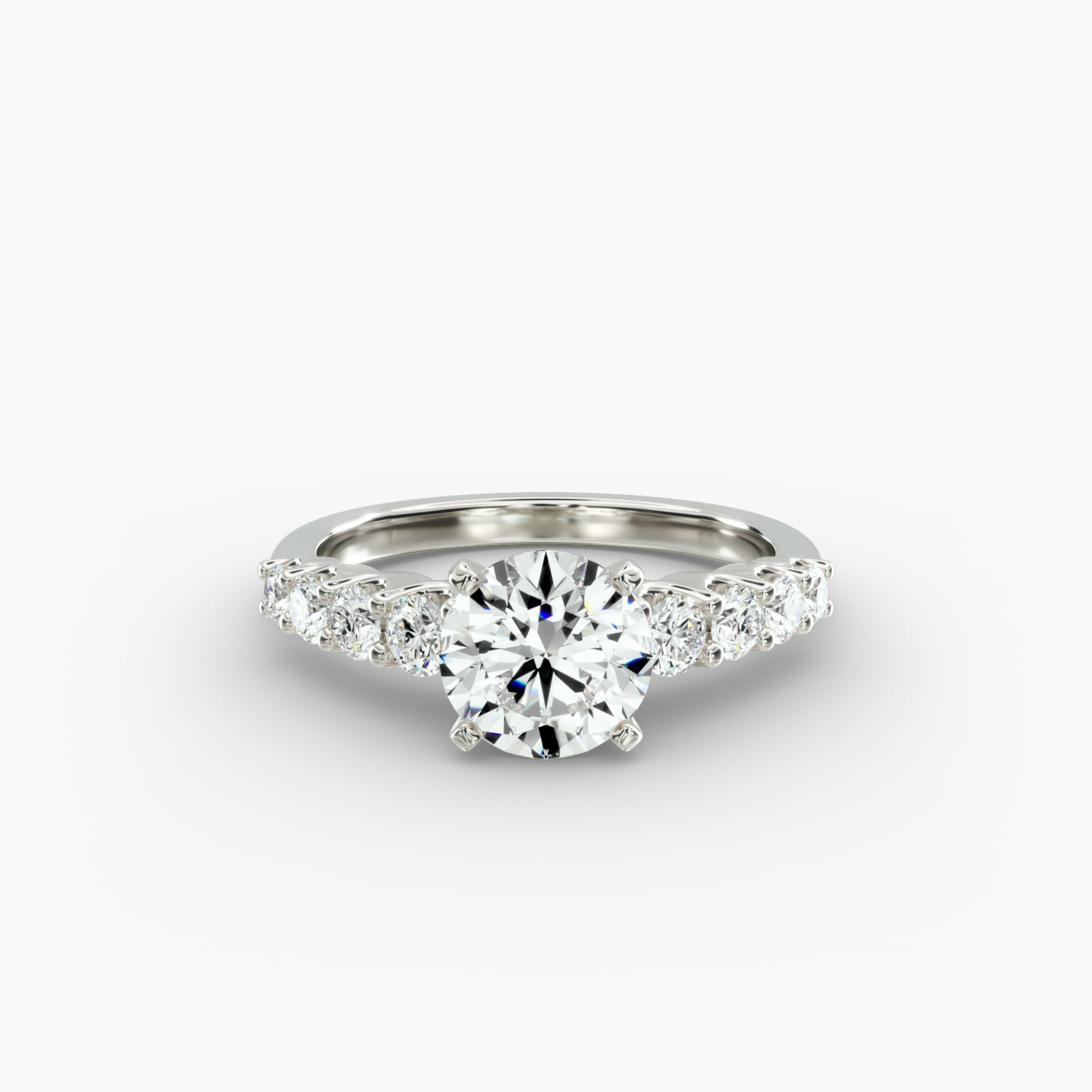 Graduated Side Stone Diamond Engagement Ring in Platinum (3/8 ct. tw.)