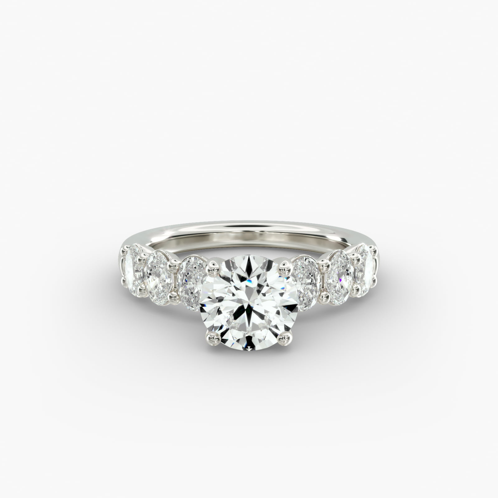Seven Stone Oval Diamond Engagement Ring in Platinum (1 ct.tw.)