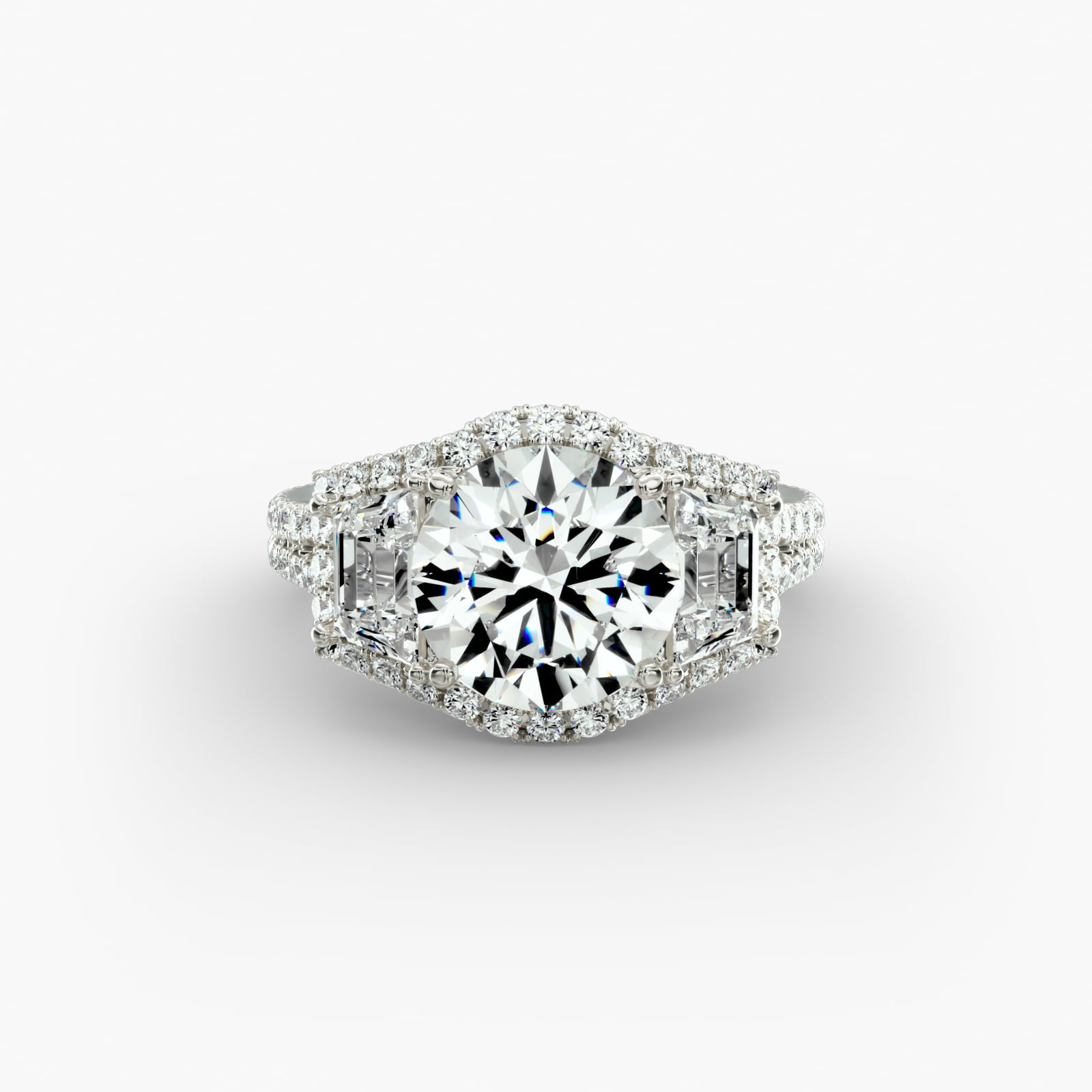 The Gallery Collection™ Vintage Three Stone Trapezoid Diamond ...