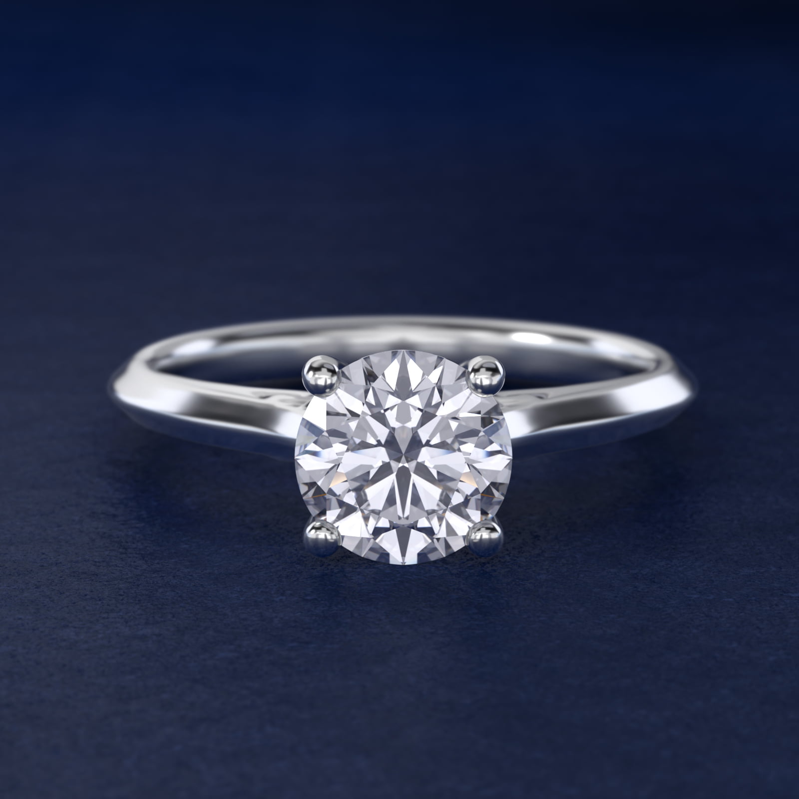 Knife Edge Lotus Bridge Solitaire Plus Diamond Engagement Ring in 18k ...