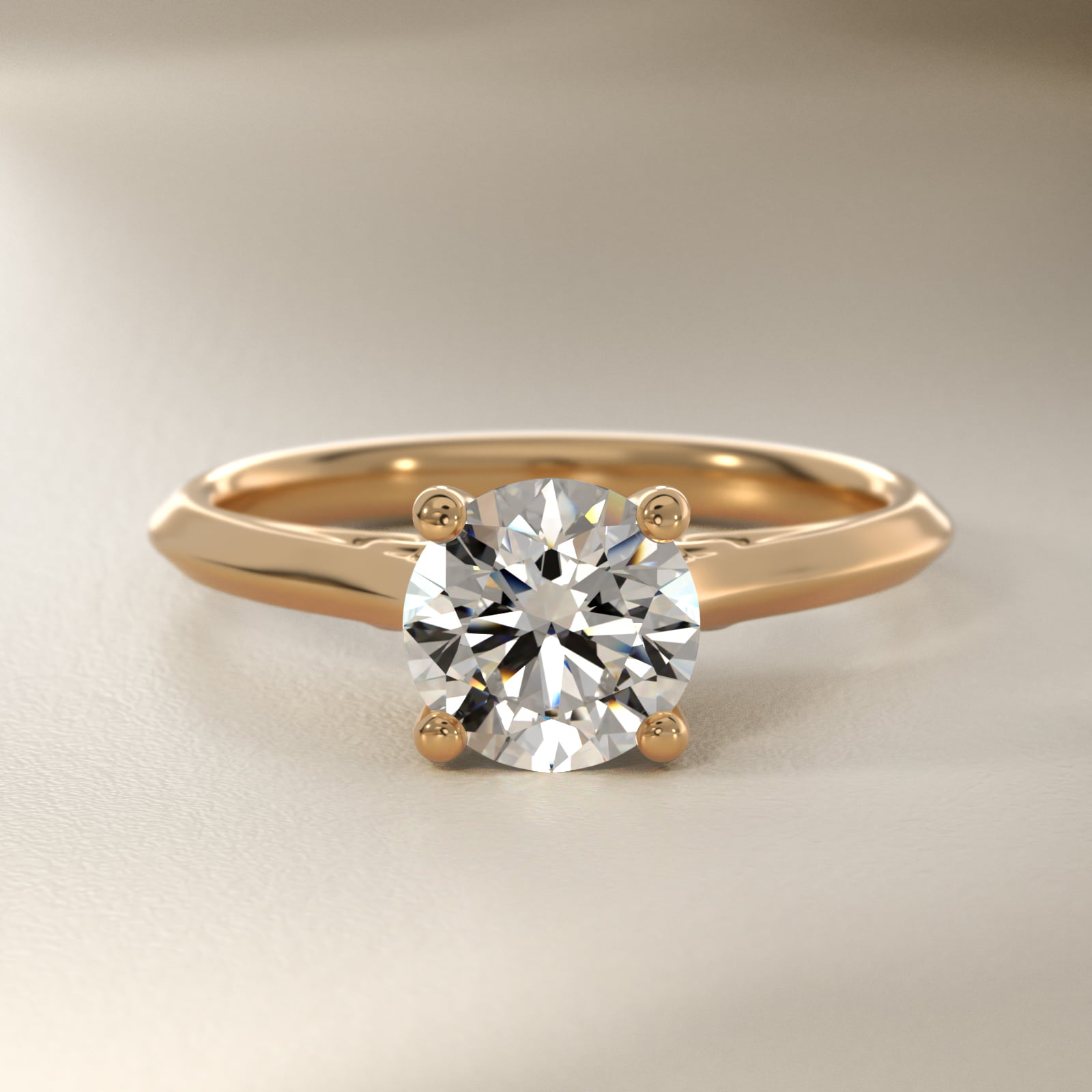Knife Edge Lotus Bridge Solitaire Plus Diamond Engagement Ring in 14k ...