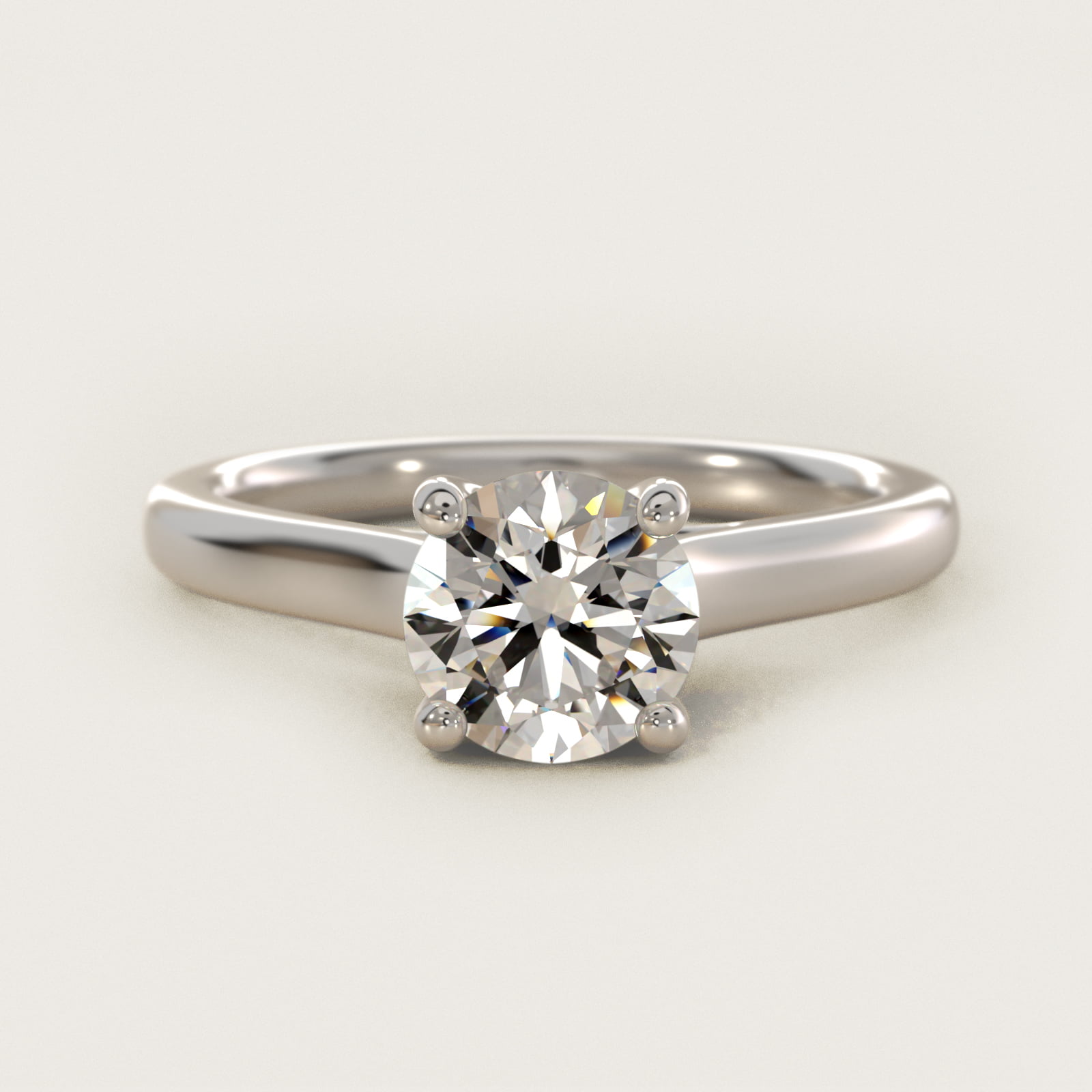 Twist Bridge Solitaire Engagement Ring in Platinum