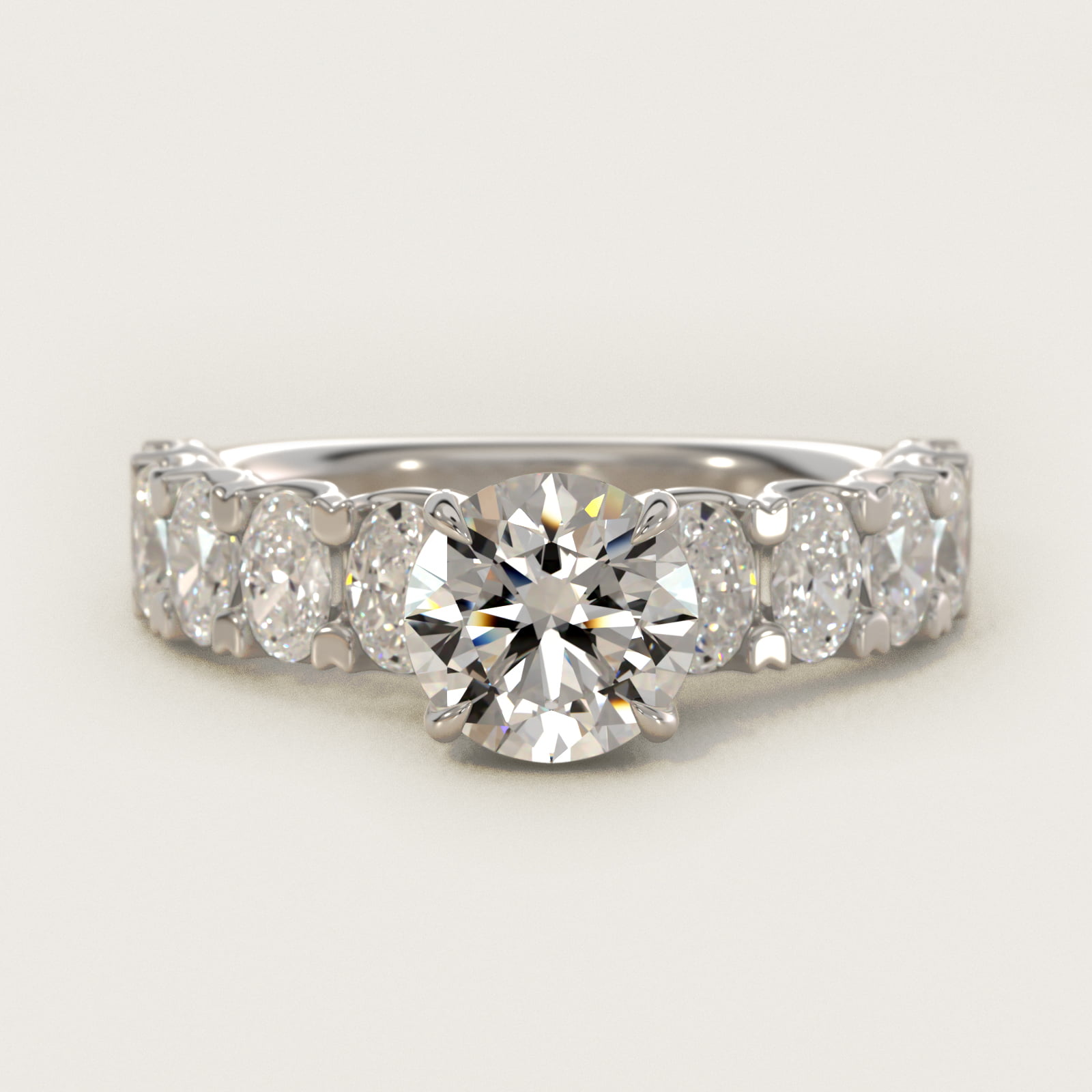 Oval-Cut Diamond Engagement Ring in Platinum