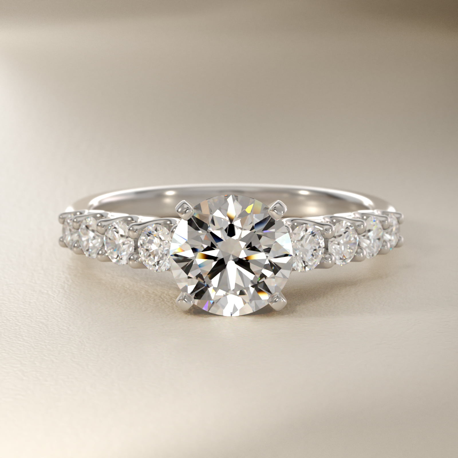 Graduated Side Stone Diamond Engagement Ring in Platinum (3/8 ct. tw.)