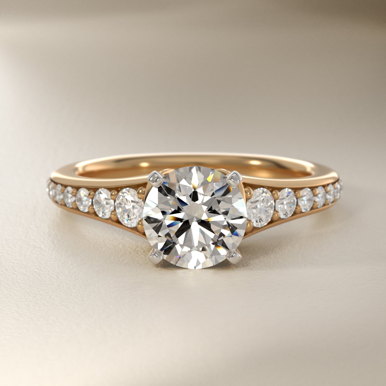 Graduated Diamond Engagement Ring in 14K Yellow Gold (1/3 ct. tw.)