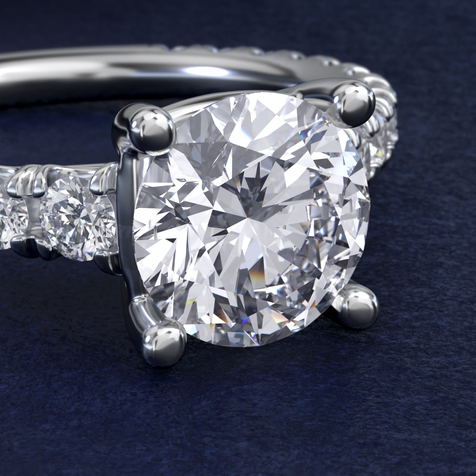 The Gallery Collection™ Cathedral Pavé Diamond Engagement Ring in 14k ...