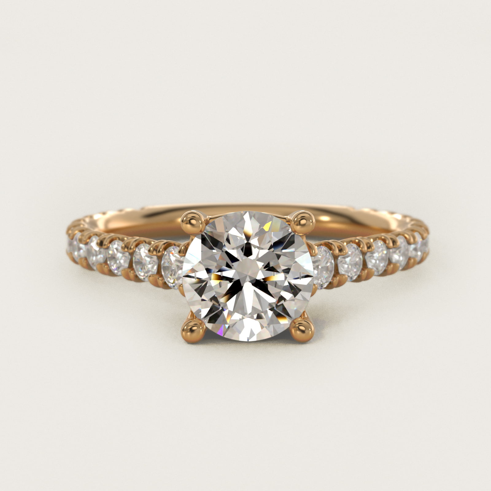 The Gallery Collection™ Cathedral Pavé Diamond Engagement Ring in 18k ...