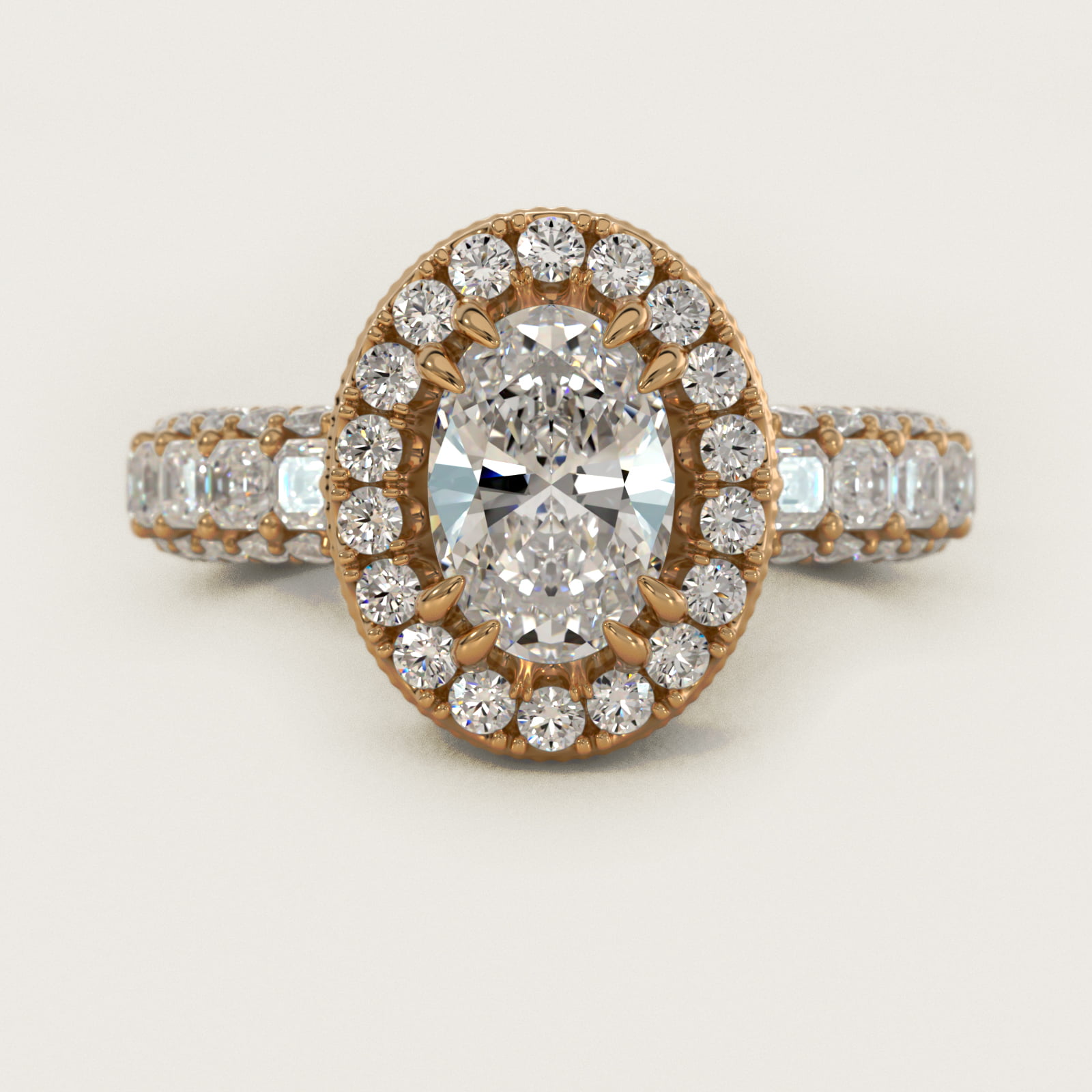 Grandeur Oval Halo Diamond Engagement Ring in 18k Yellow Gold (2 ct. tw ...