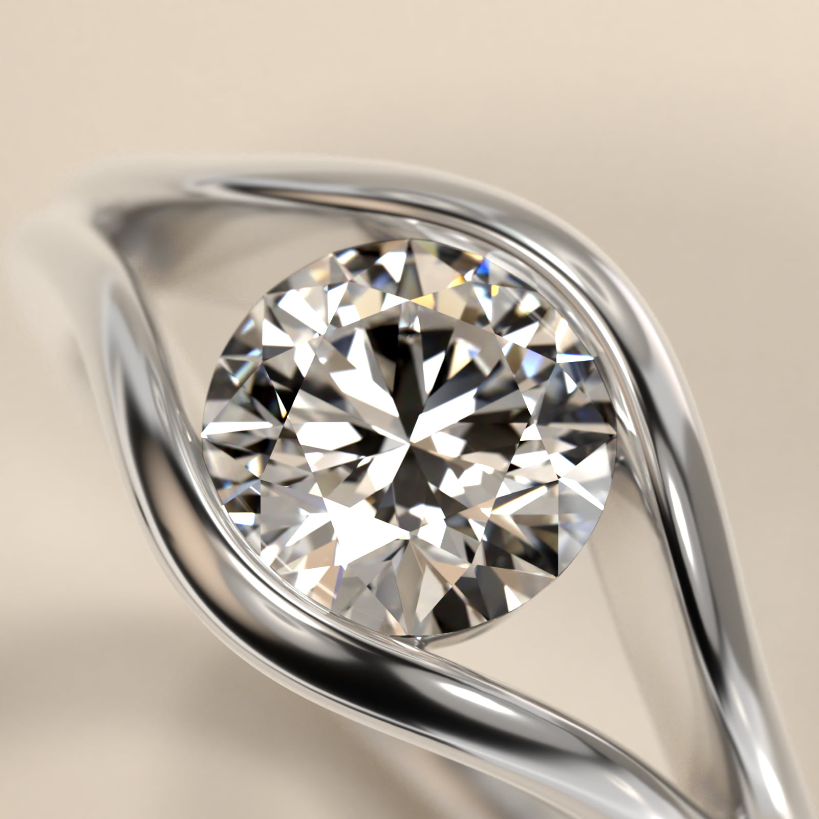 Oculus Solitaire Engagement Ring In Platinum By James Allen