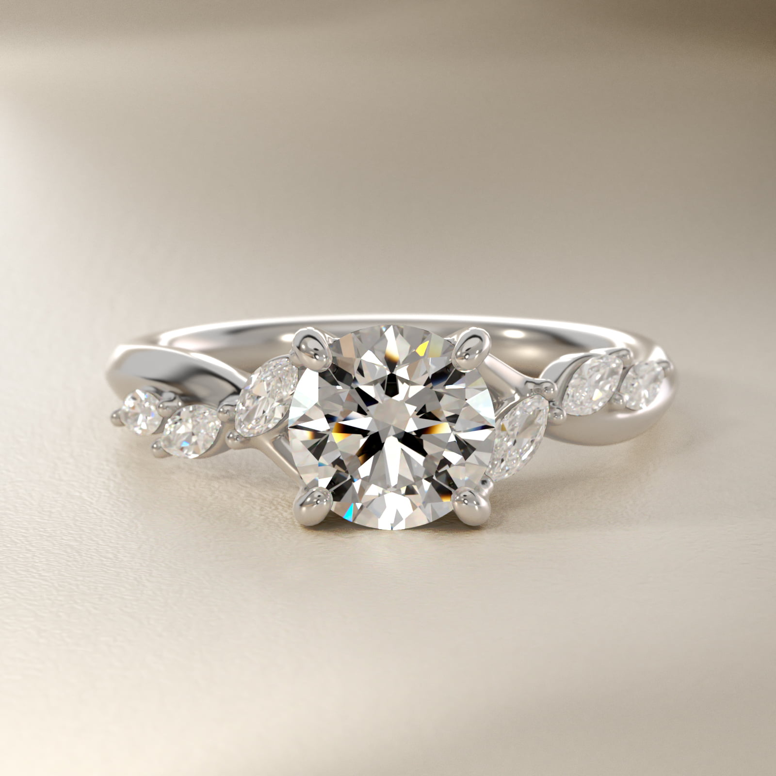 leaf vine wedding ring