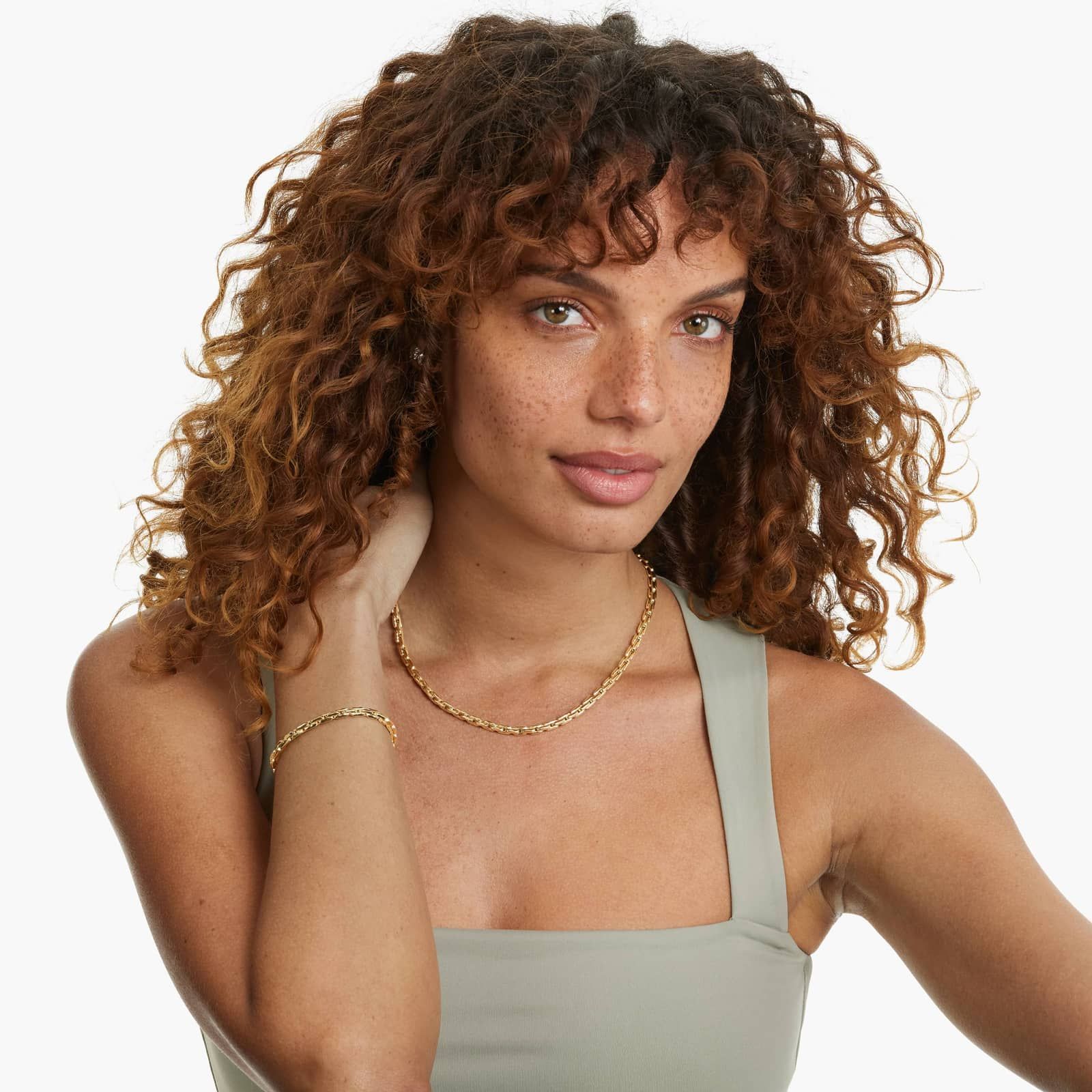 14K Yellow Gold Golden Hour Compressed Cable Link Necklace