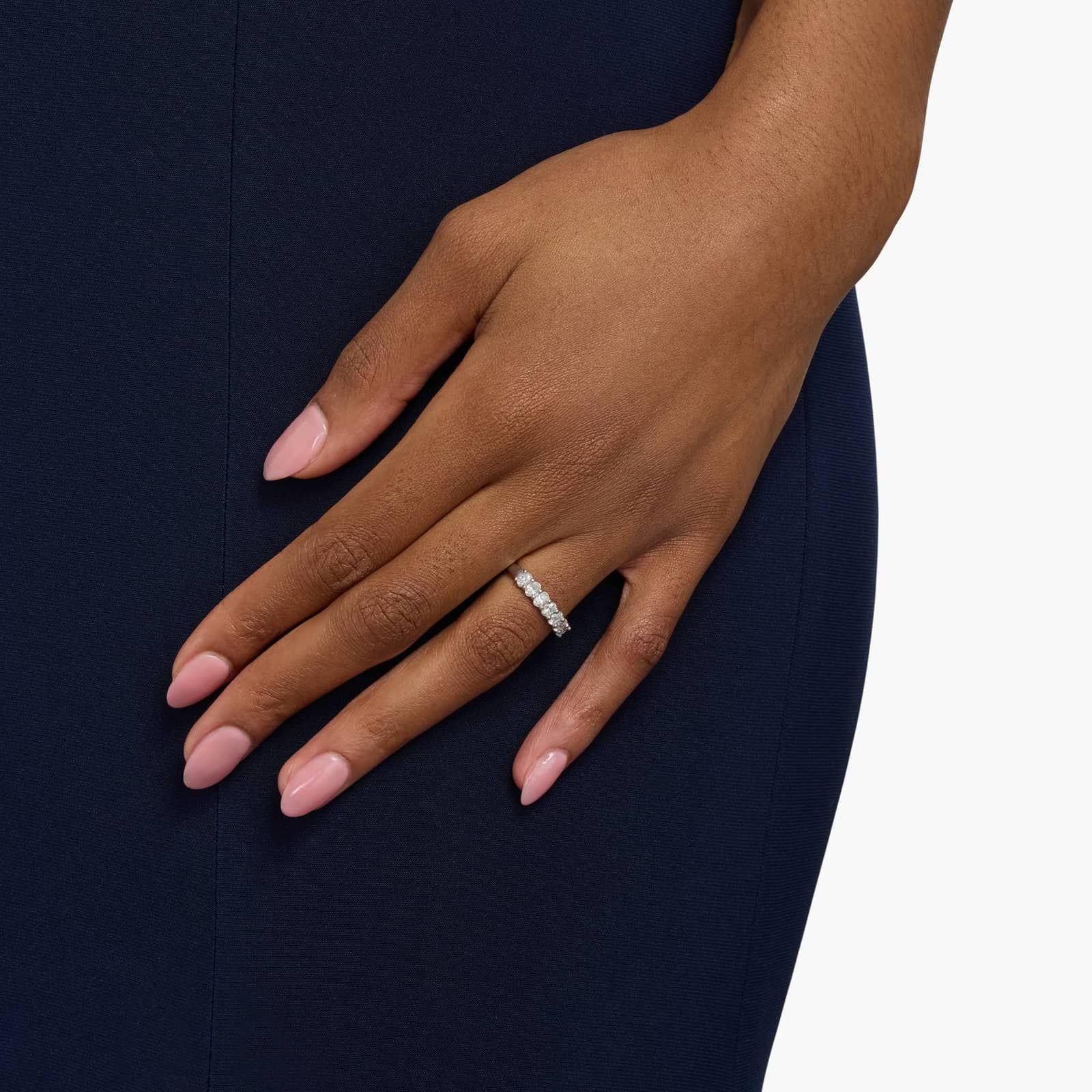 Seven Stone Oval Diamond Ring in Platinum (1 ct. tw.)