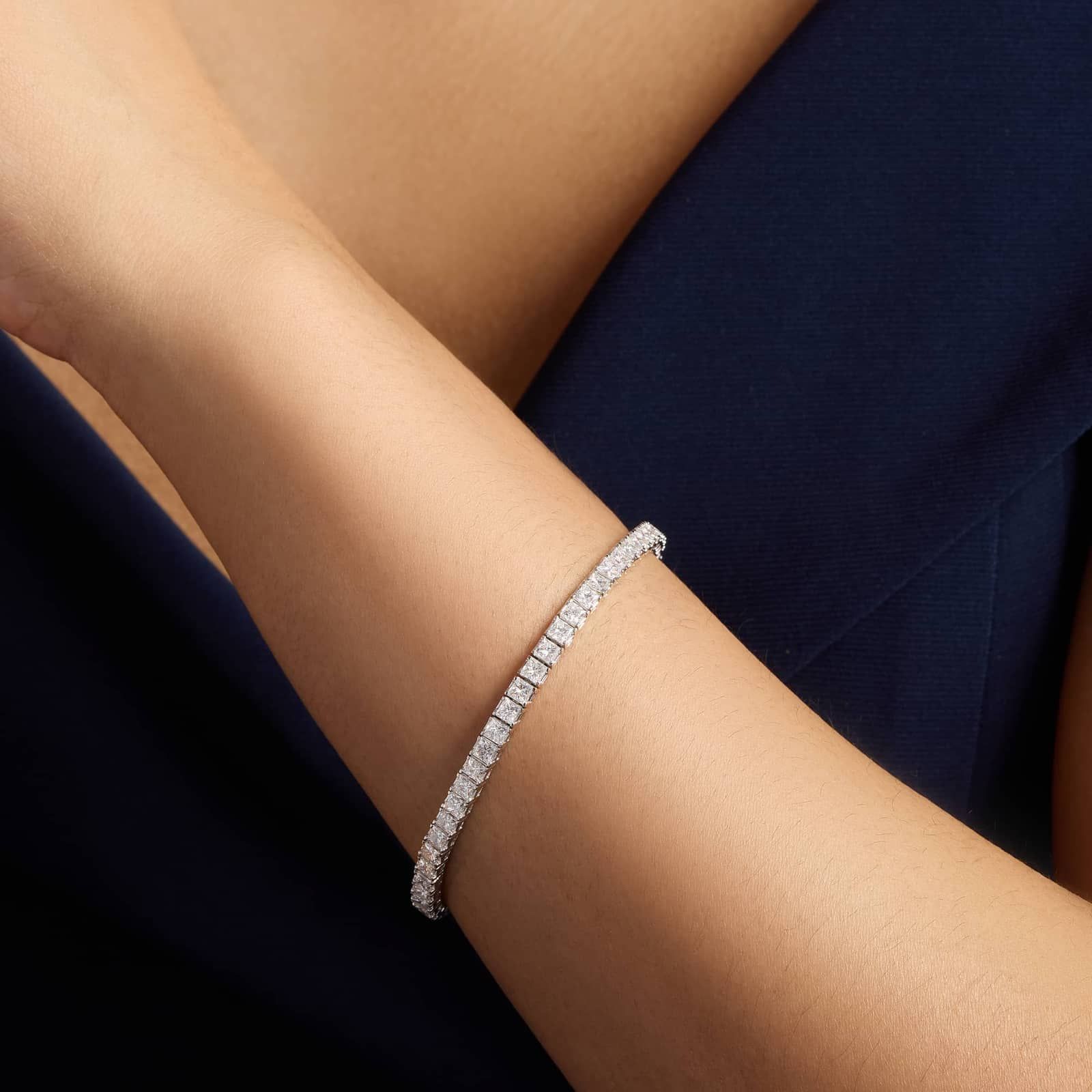 Princess Diamond Tennis Bracelet in 14k White Gold (8 ct. tw.)