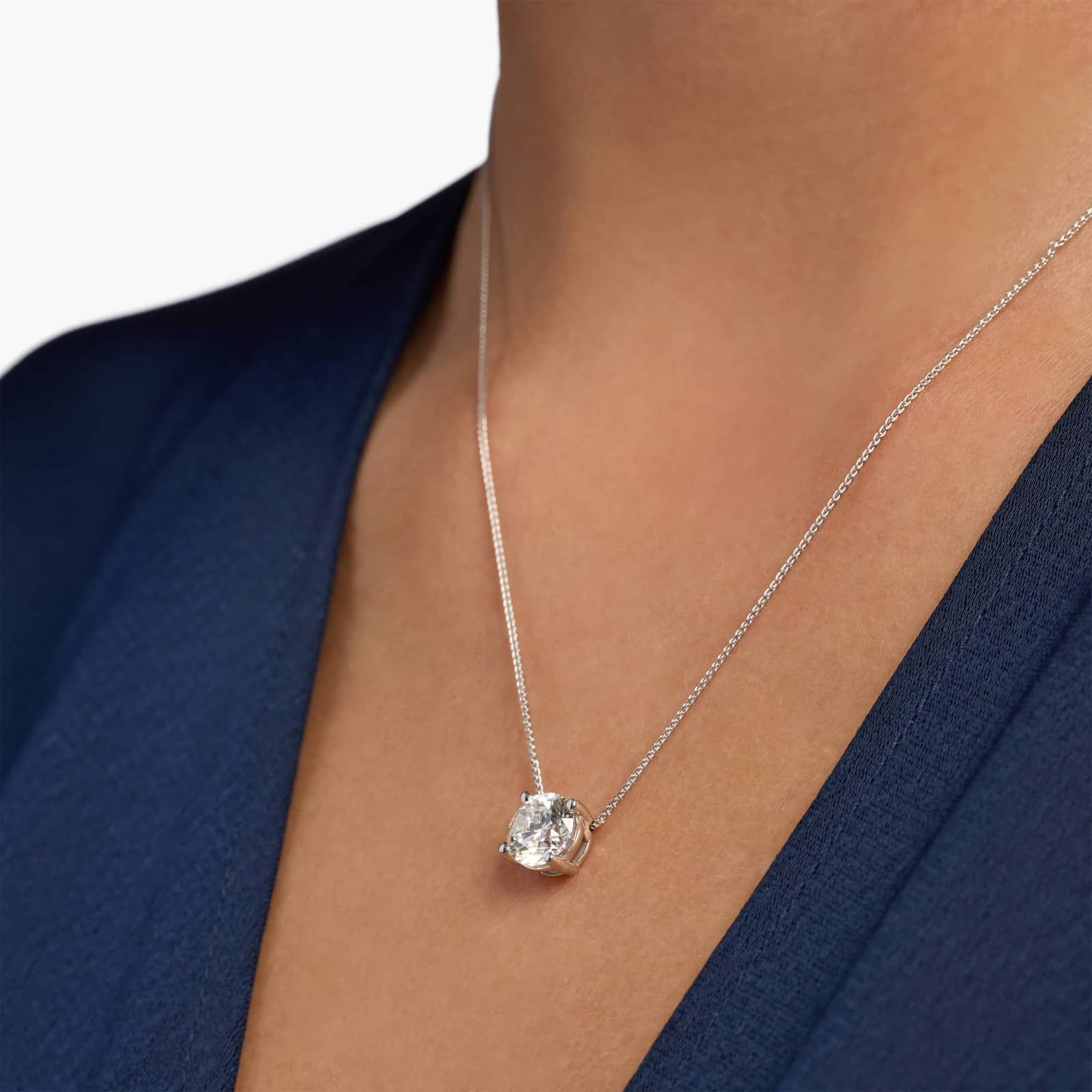 Blue Nile Signature Floating Diamond Solitaire Pendant in Platinum (1. ...