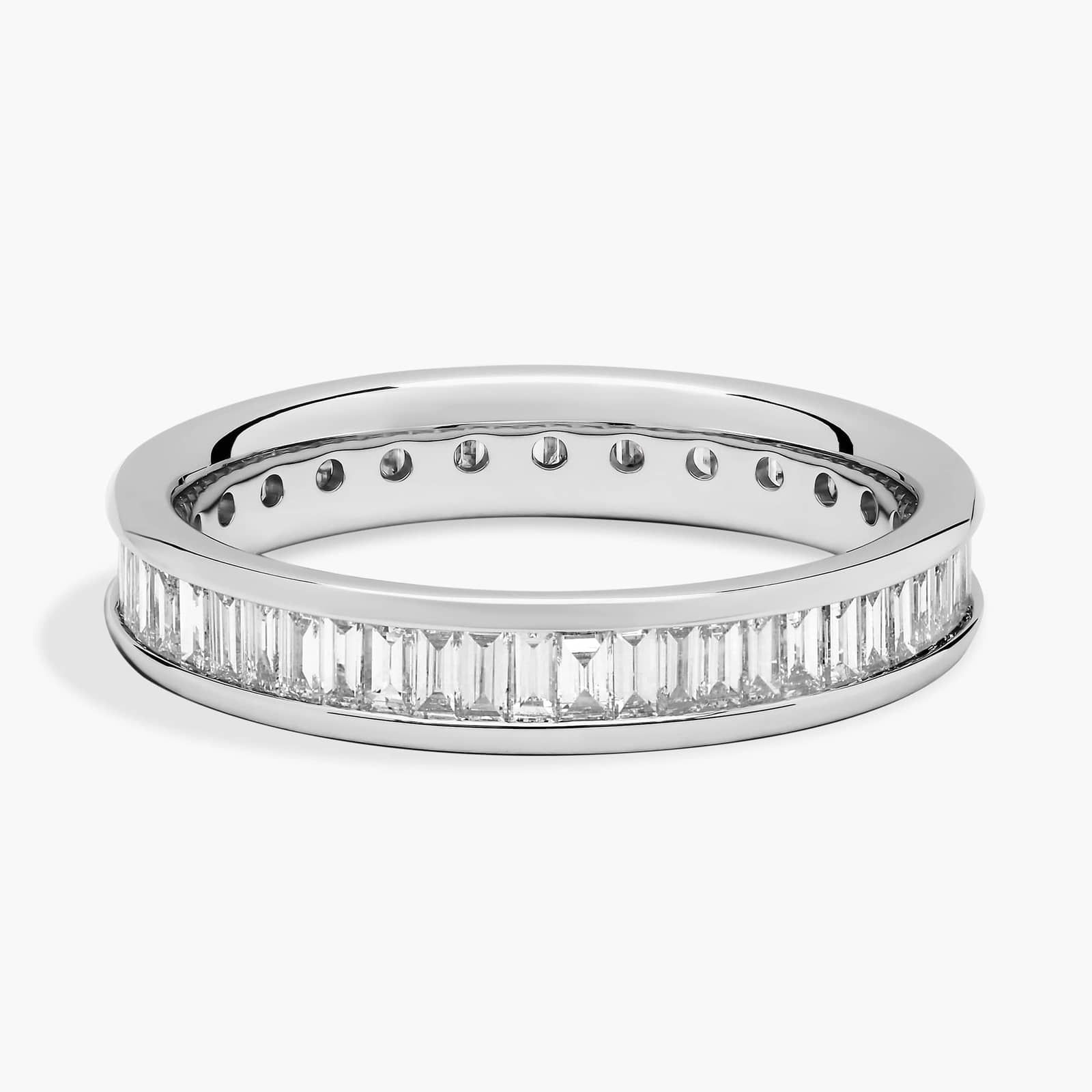 Channel Set Baguette Cut Diamond Eternity Ring in 18k White Gold (1 ct ...