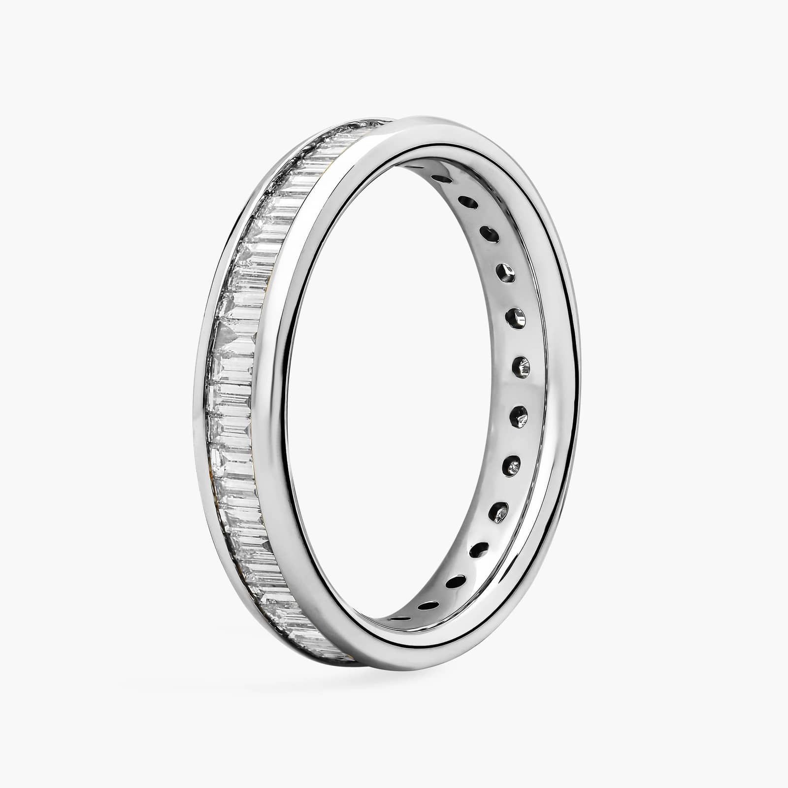 Channel Set Baguette Cut Diamond Eternity Ring in 18k White Gold (1 ct ...
