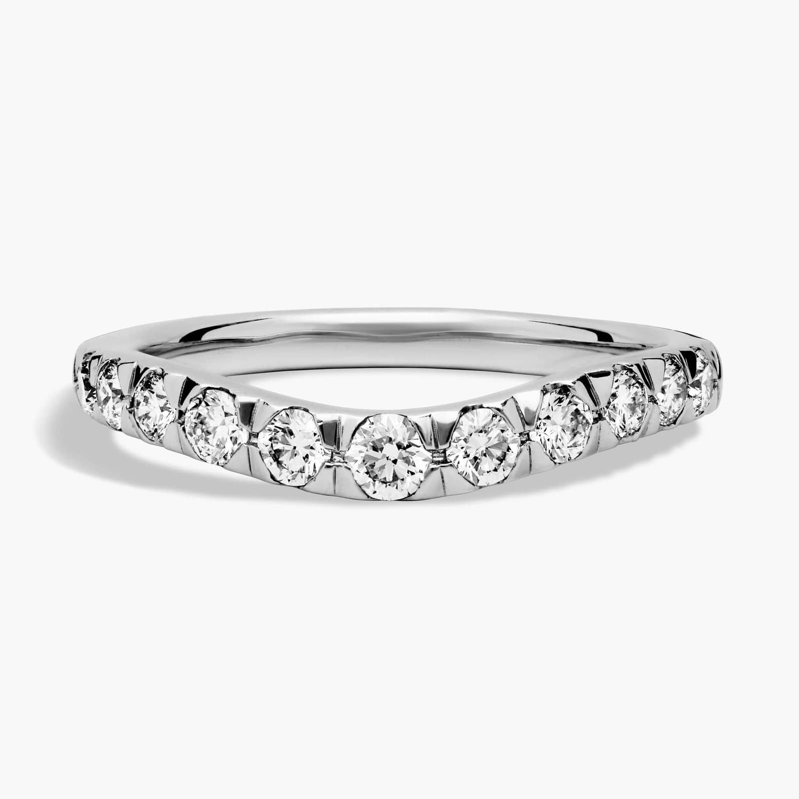 Curved Pavé Diamond Ring in Platinum (1/2 ct. tw.)