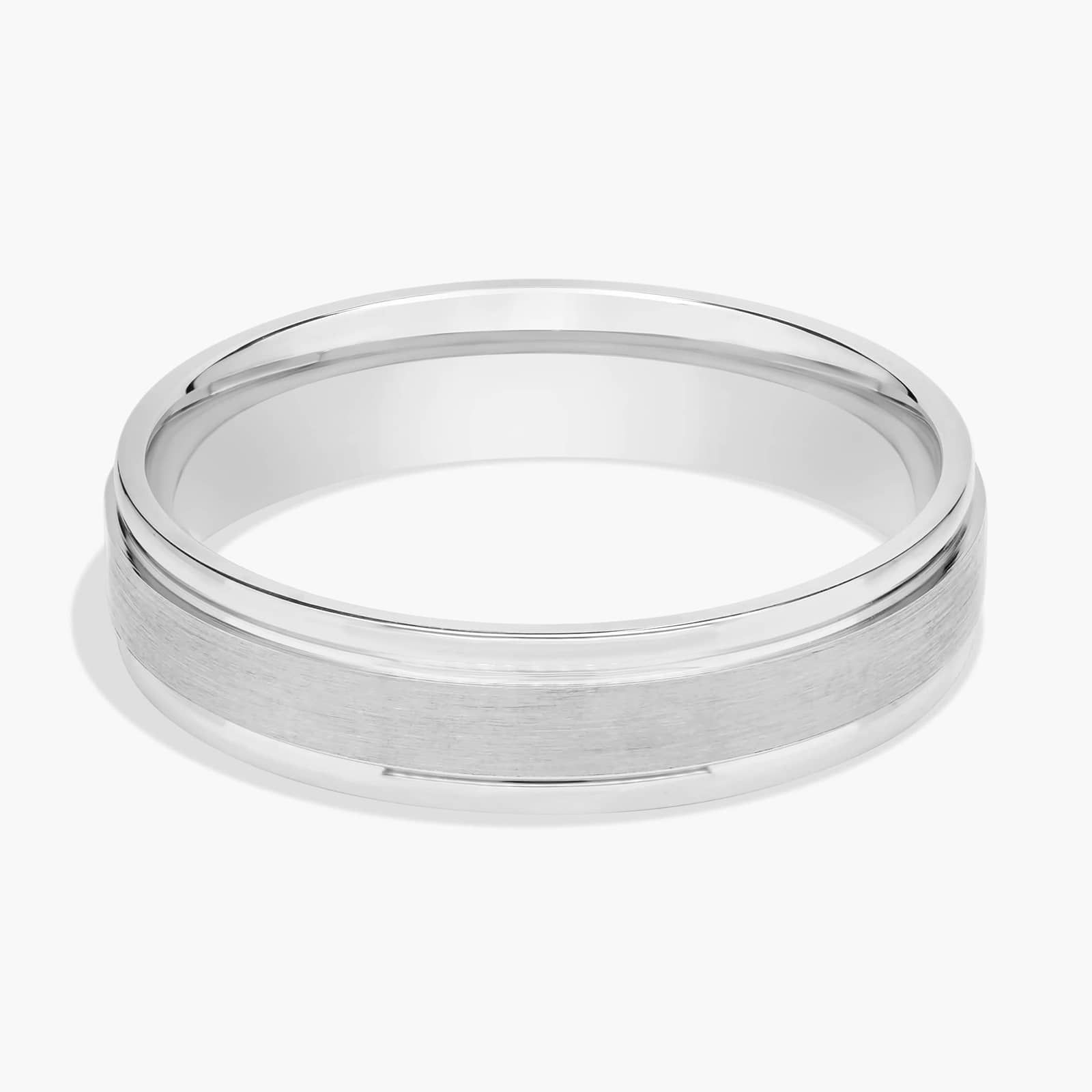Brushed Inlay Wedding Ring in Platinum (5mm)