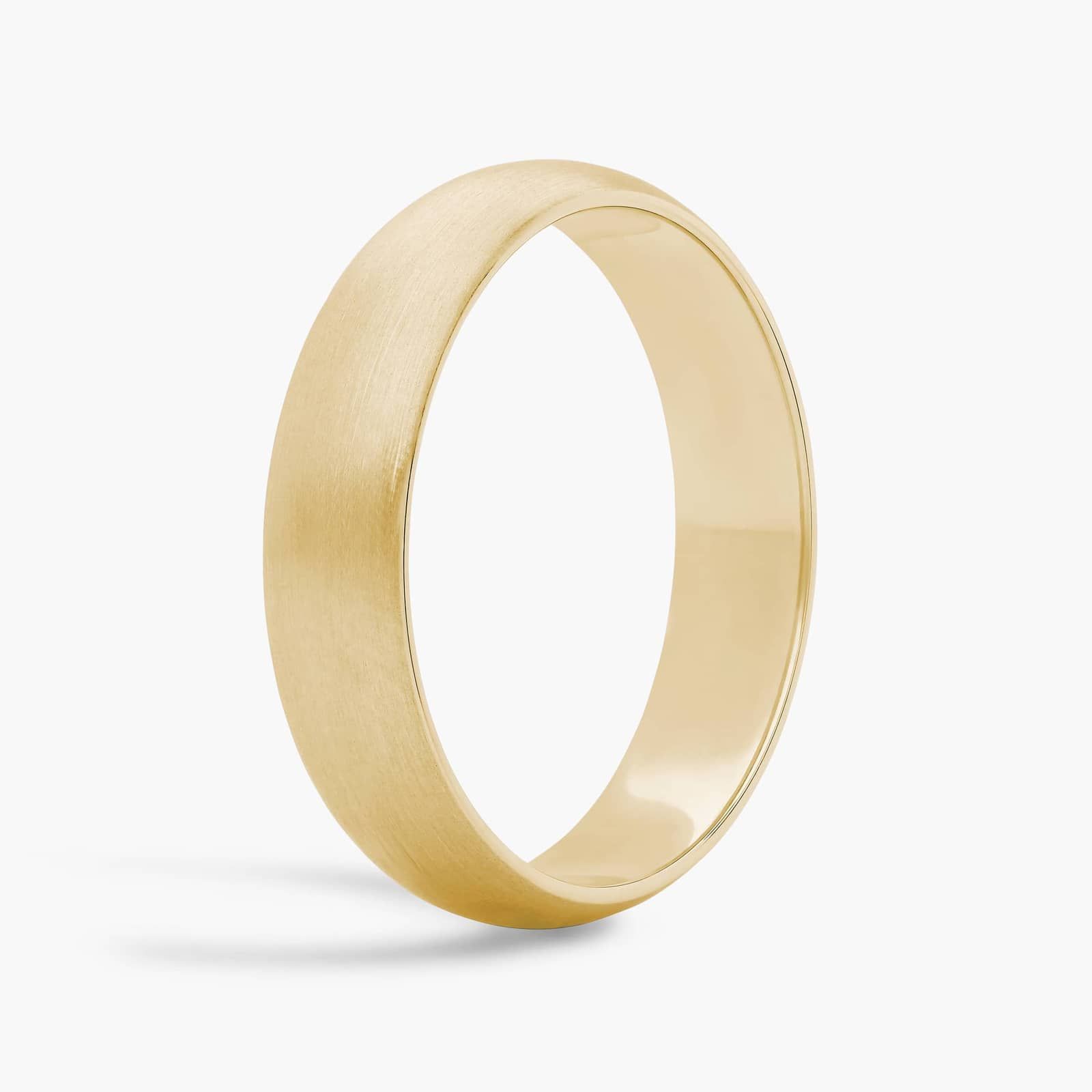 Matte Mid-weight Comfort Fit Wedding Ring in 14k Yellow Gold (5mm)