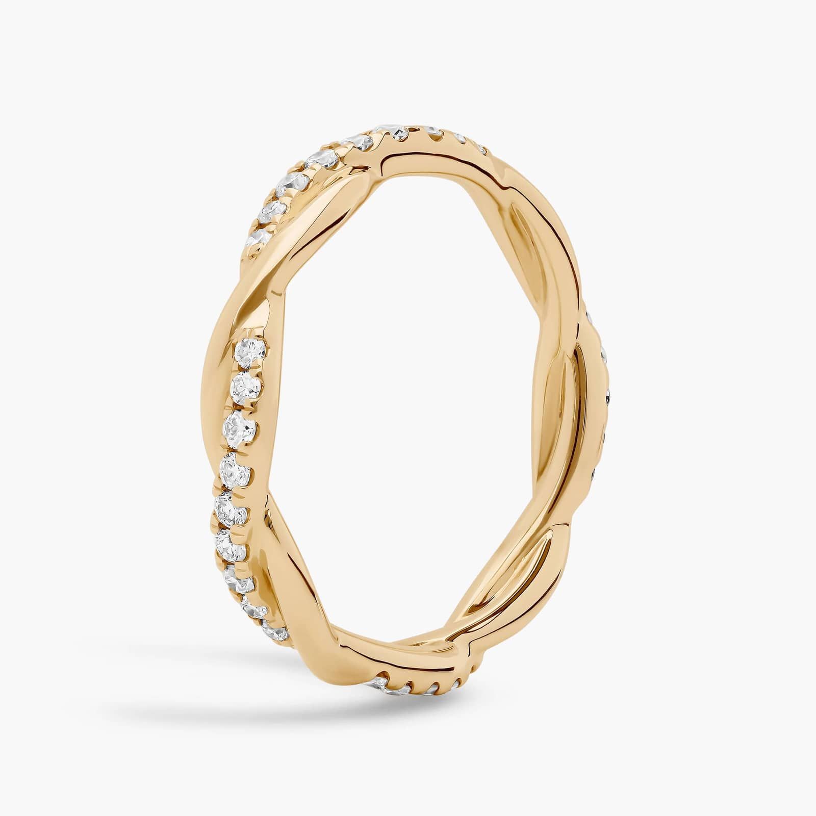 Petite Twist Diamond Eternity Ring in 14k Yellow Gold (1/3 ct. tw.)