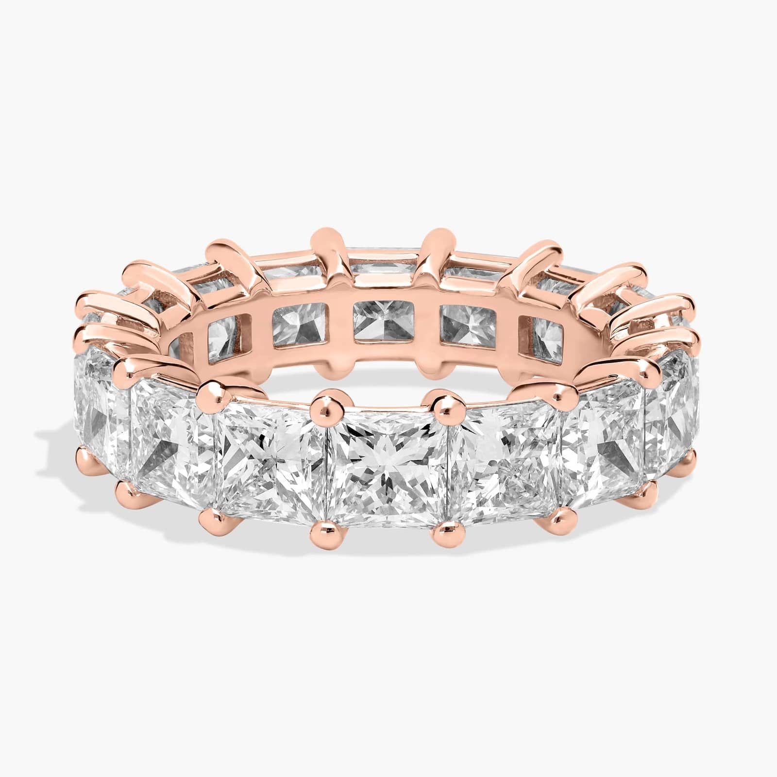 Lab Grown Diamond Princess Cut Eternity Ring in 14k Rose Gold (6 ct. tw.)
