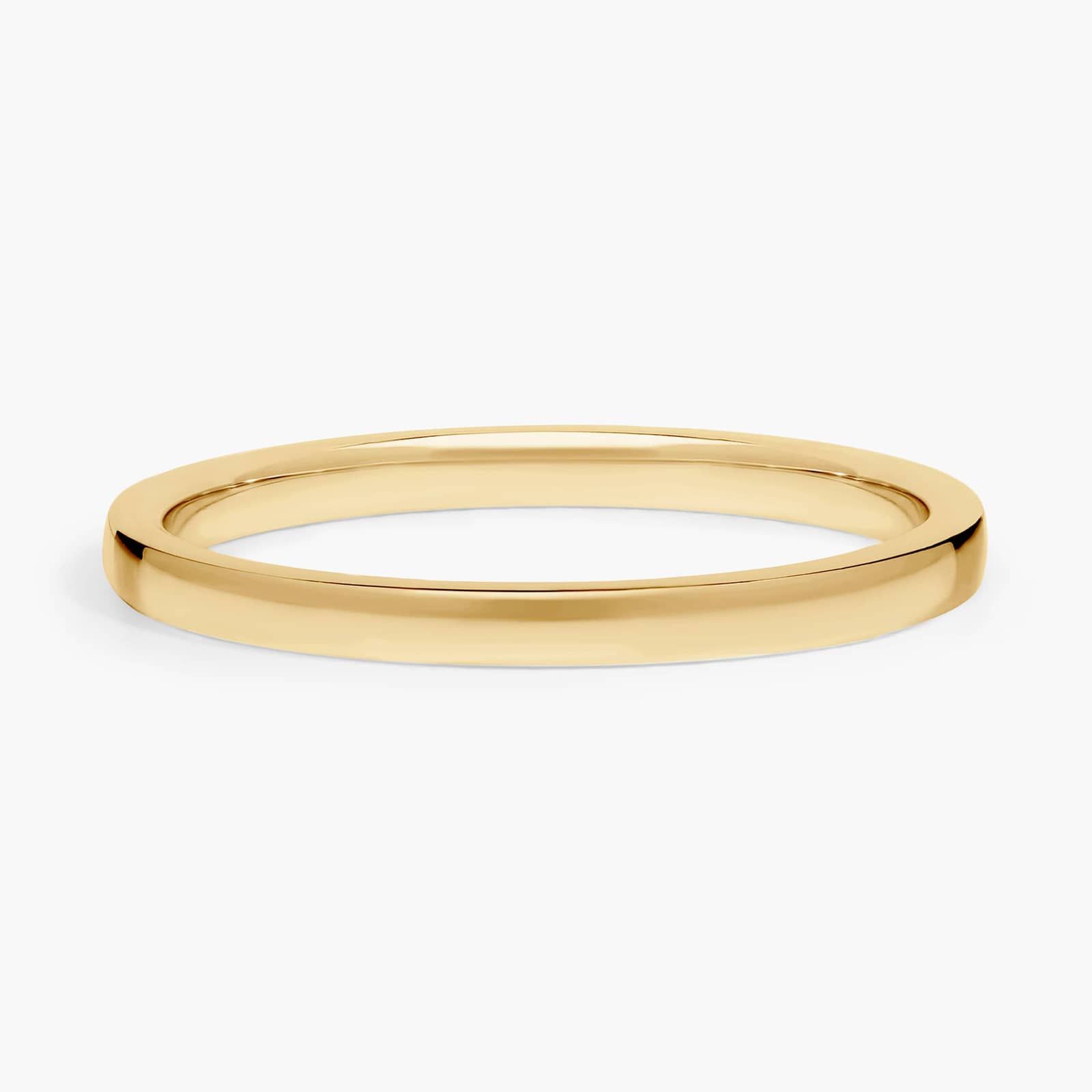 Low Dome Comfort Fit Wedding Ring in 18k Yellow Gold (2mm)