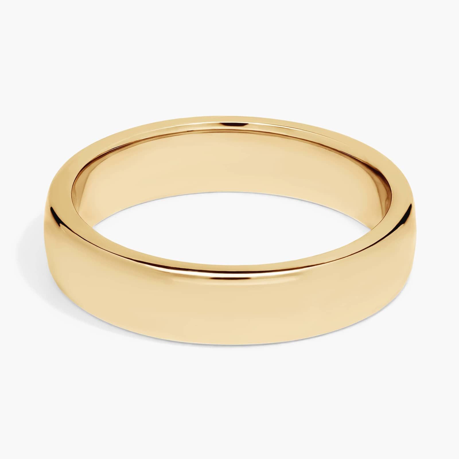 Low Dome Comfort Fit Wedding Ring in 18k Yellow Gold (5mm)