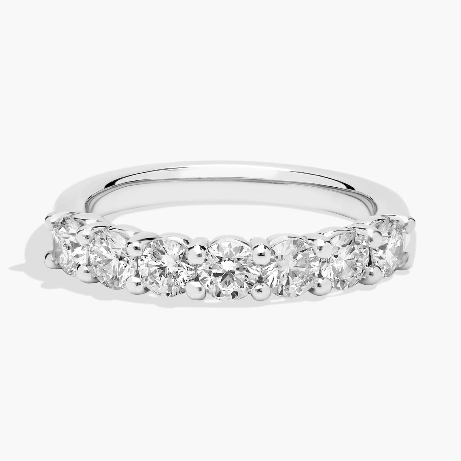 Comfort Fit Round Brilliant Seven Stone Diamond Ring in Platinum (1 ct ...