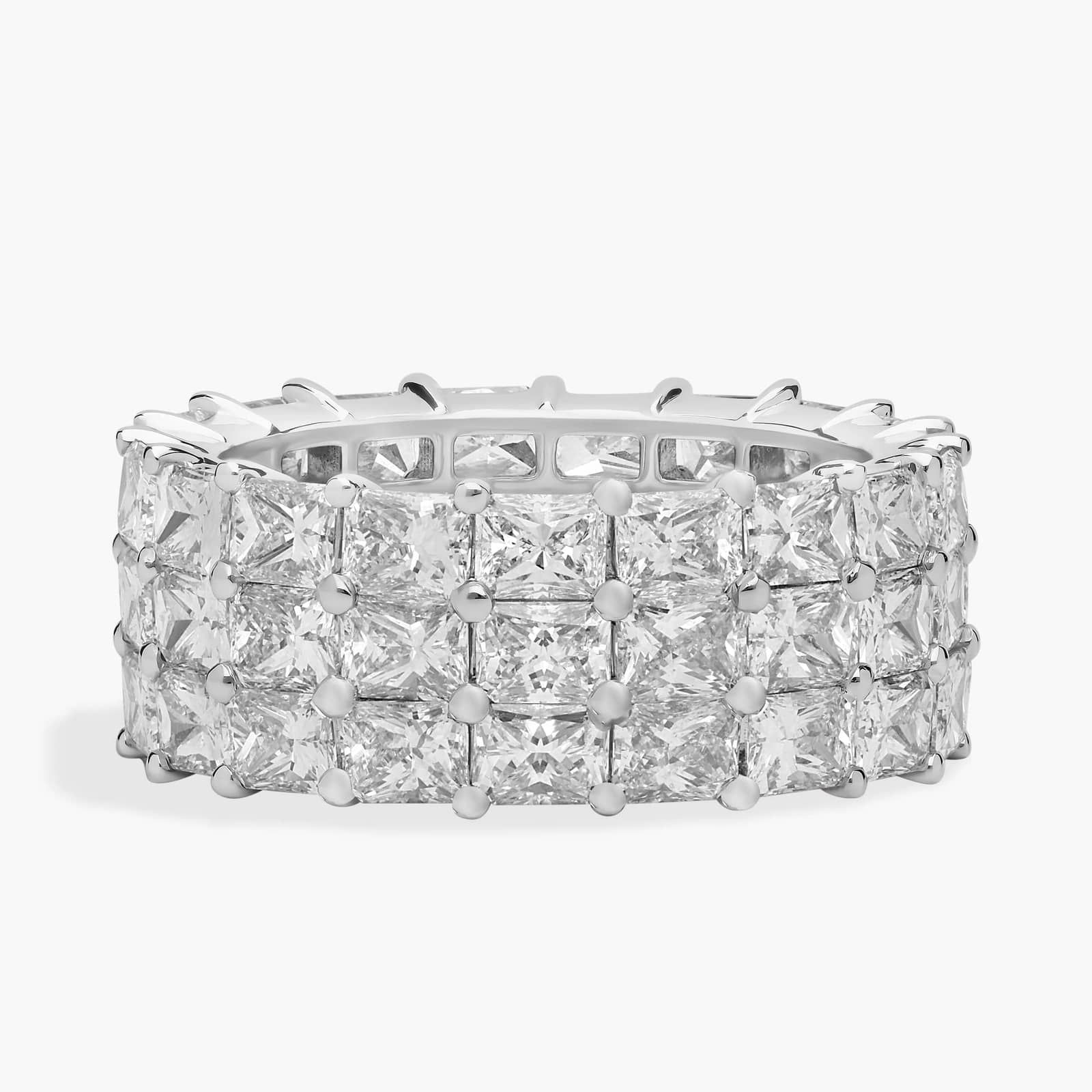 Triple Row Radiant Eternity Ring in Platinum (7 1/2 ct. tw tw.)