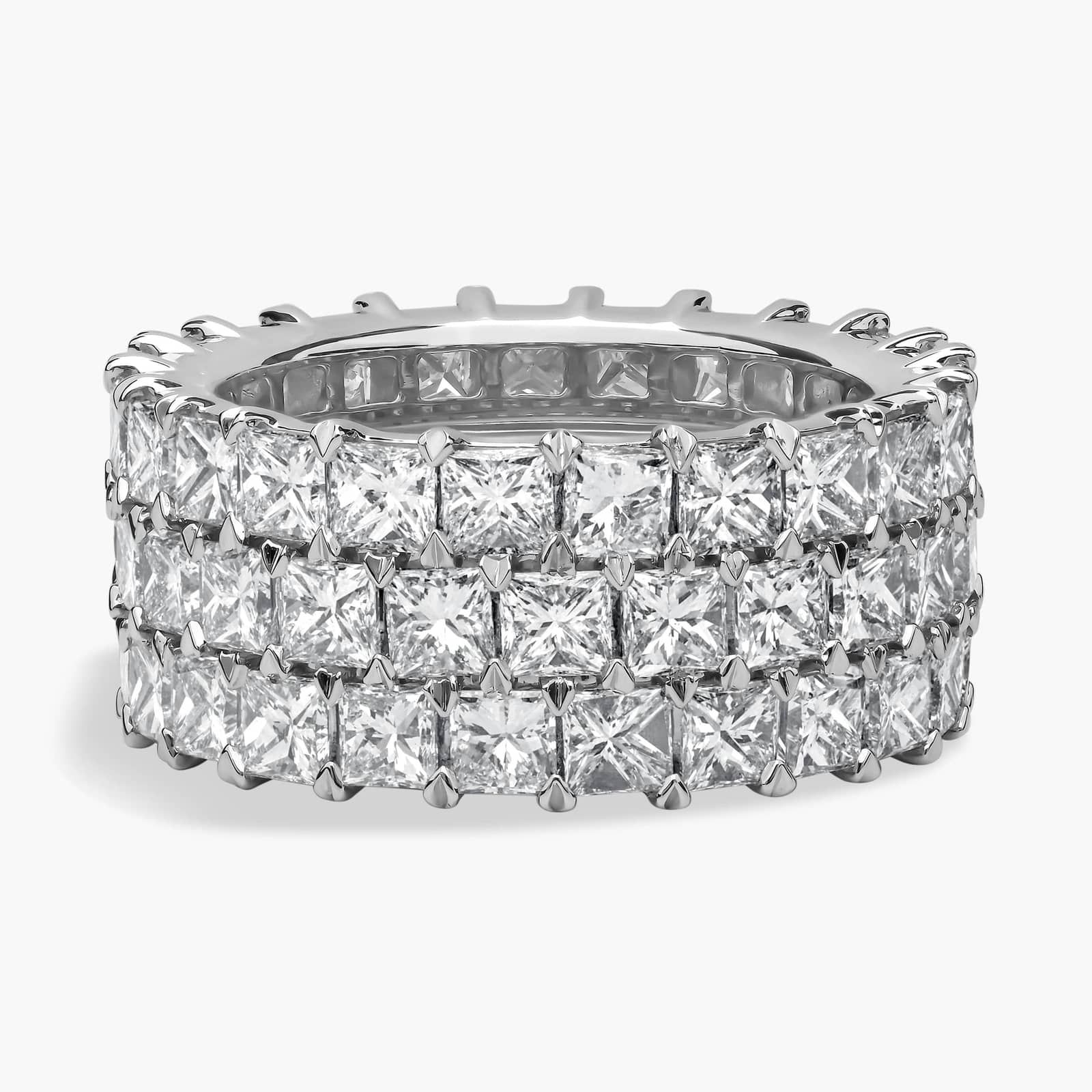 Triple Row Radiant Eternity Ring in Platinum (7 1/2 ct. tw tw.)