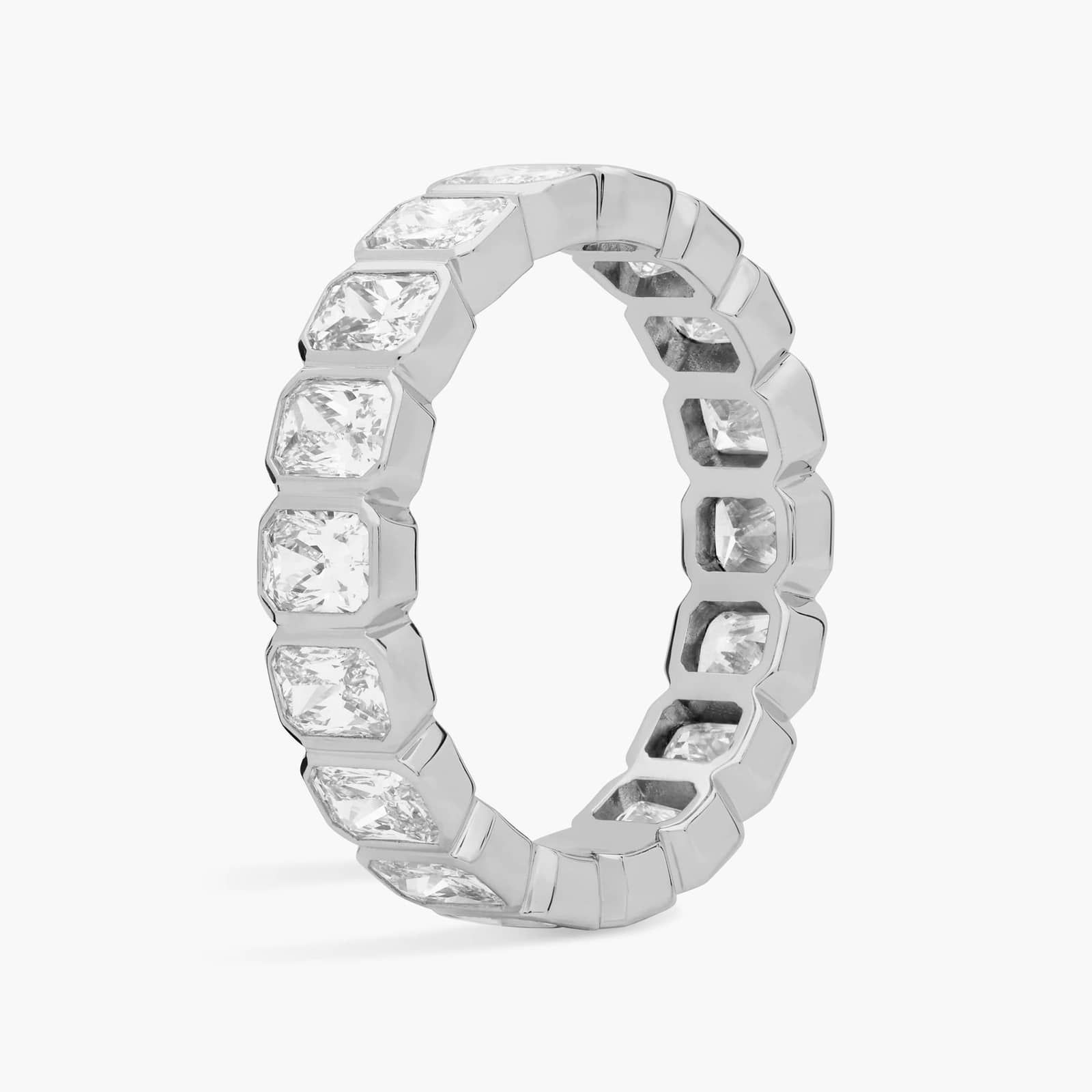 Bezel Radiant Diamond Eternity Ring in Platinum (3 ct. tw.)