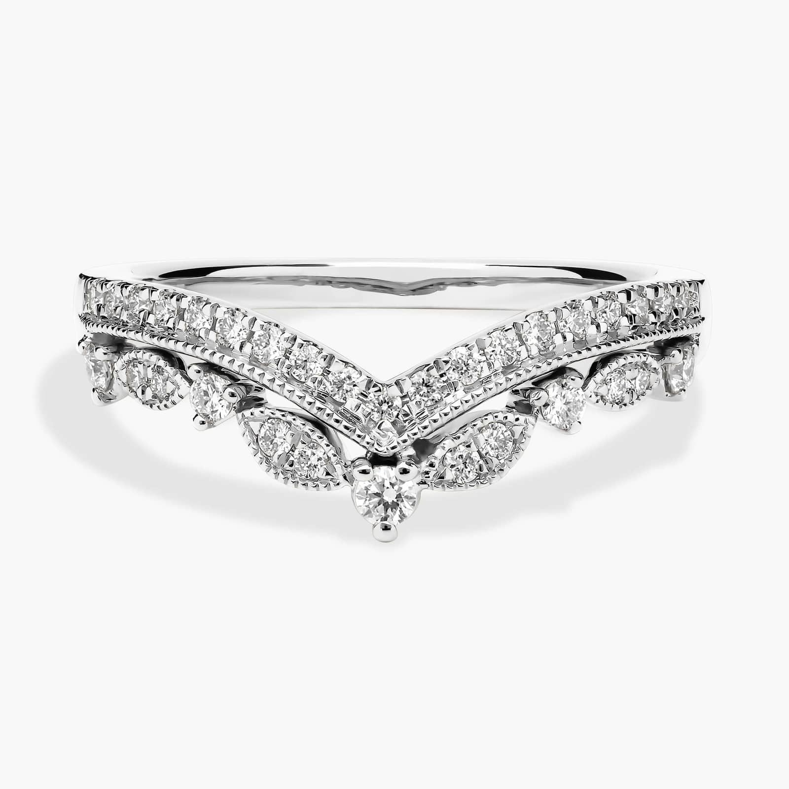 Regal Curved Diamond Ring in 14k White Gold (1/4 ct. tw.)