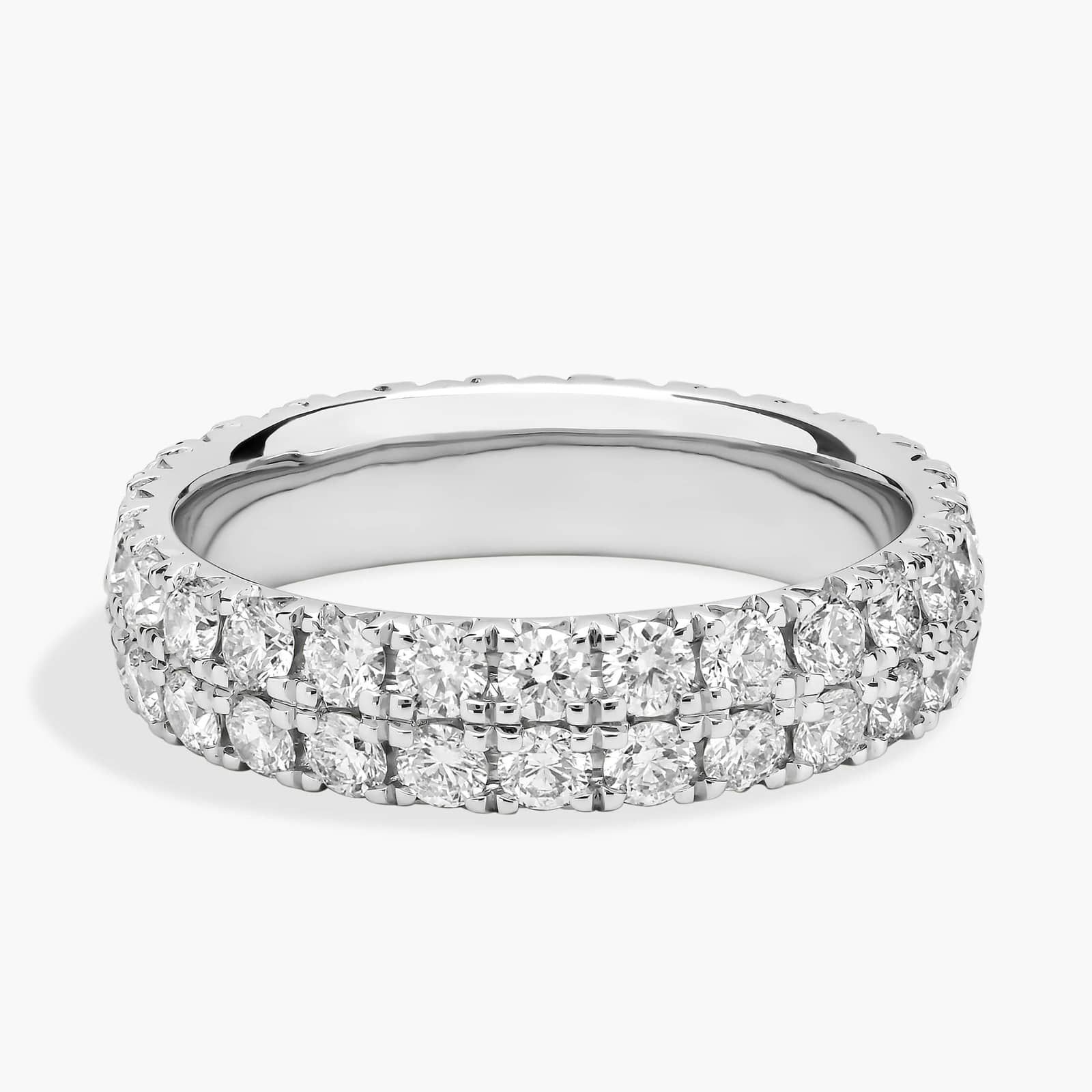 Two-Row French Pavé Diamond Eternity Ring in Platinum (3 1/2 ct. tw.)