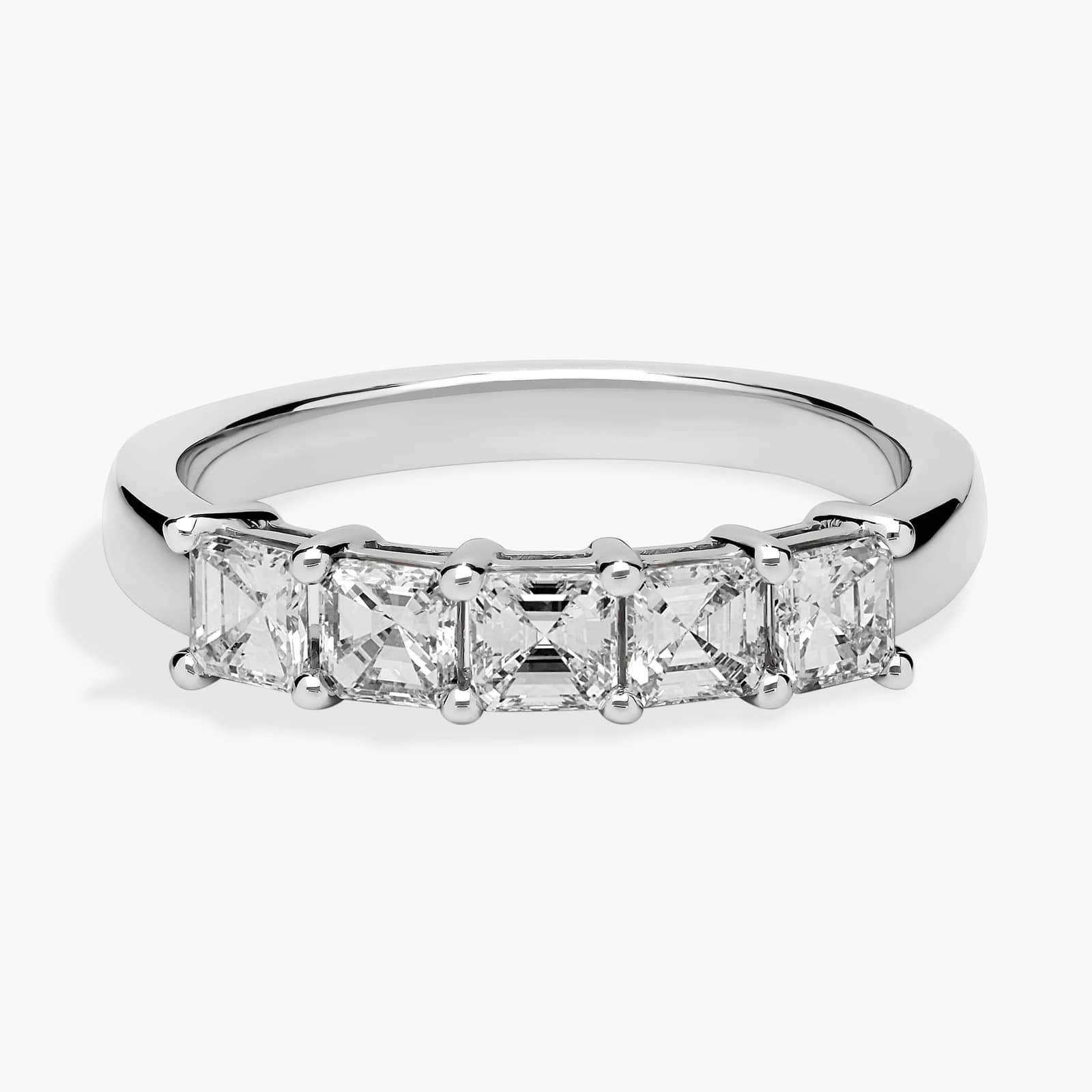 Seven Stone Asscher Diamond Ring in Platinum (1 ct. tw.)