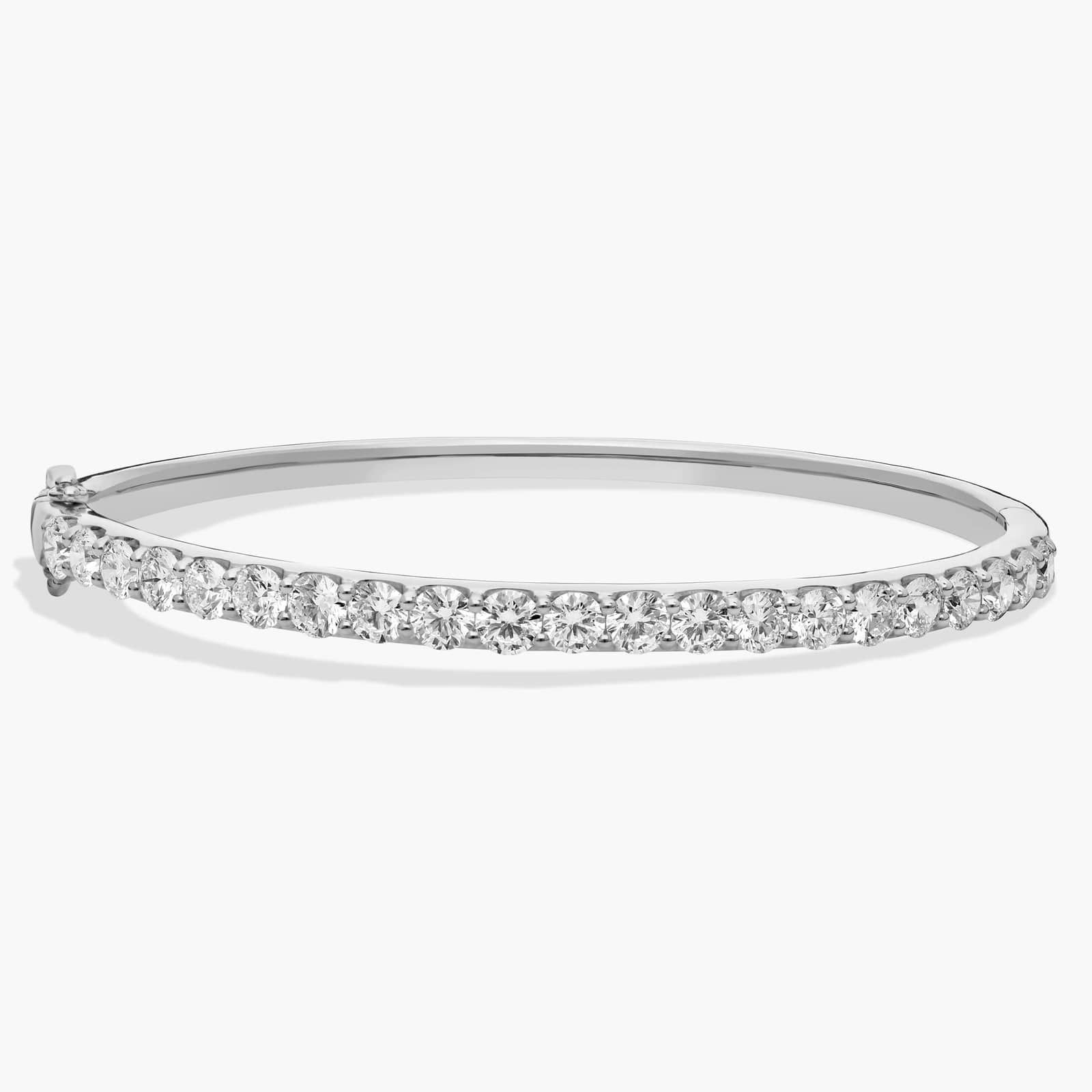Lab Grown Diamond Pavé Bangle Bracelet in 14k White Gold (3 ct. tw.)