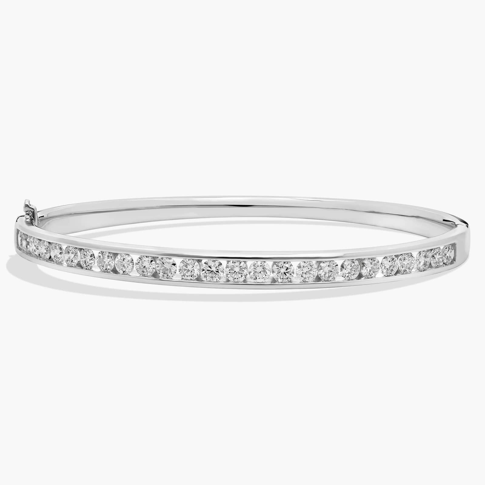 Lab Grown Diamond Channel-Set Bangle Bracelet in 14k White Gold (3 ct. tw.)