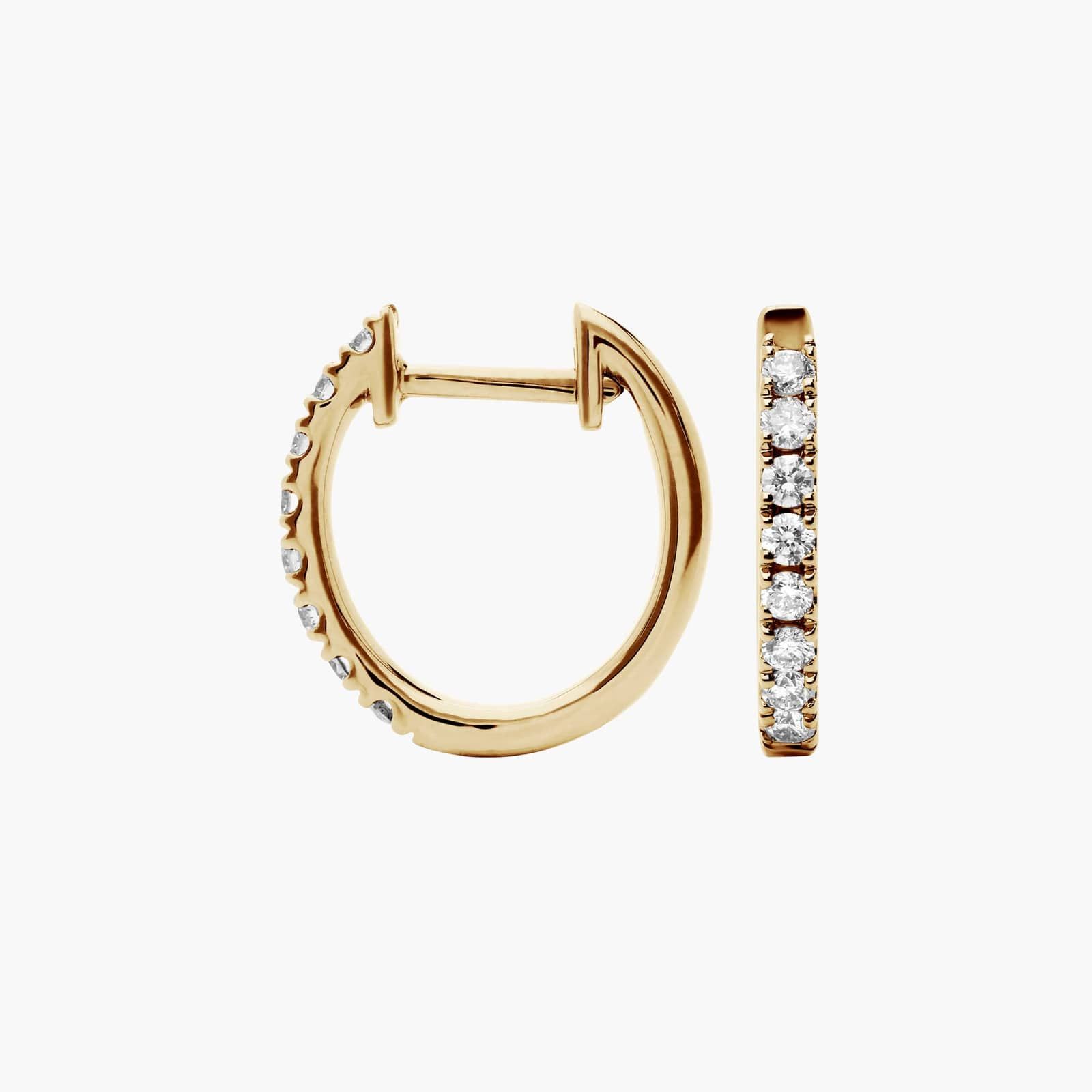 Petite Diamond Huggie Hoop Earrings in 14k Yellow Gold (1/4 ct. tw.)