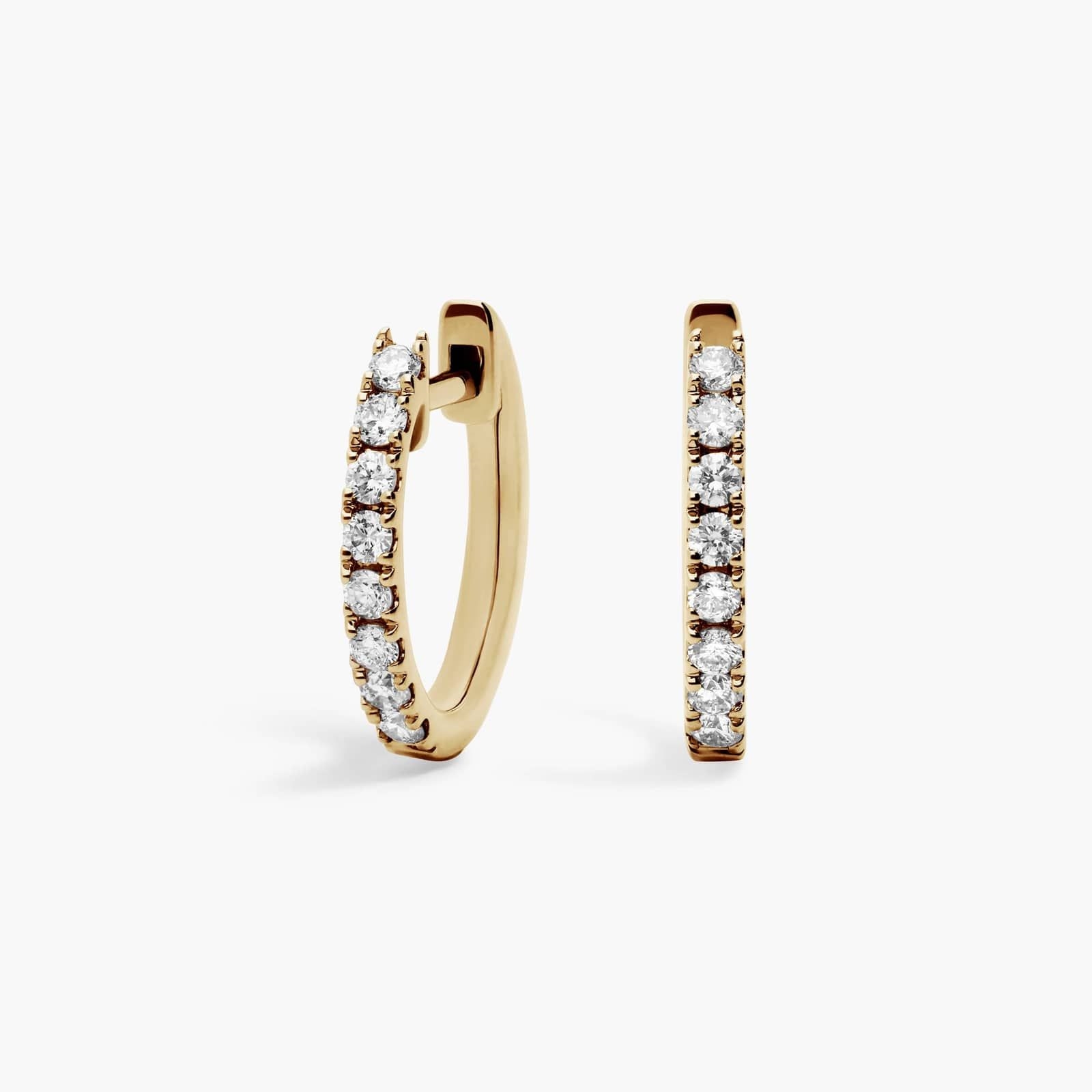 Petite Diamond Huggie Hoop Earrings in 14k Yellow Gold (1/4 ct. tw.)