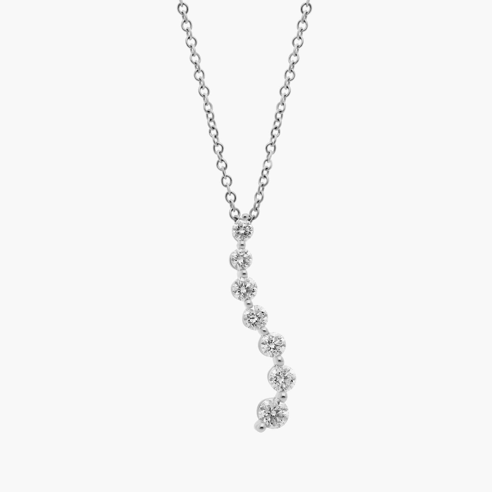 Journey Diamond Pendant in 18k White Gold (1 ct. tw.)