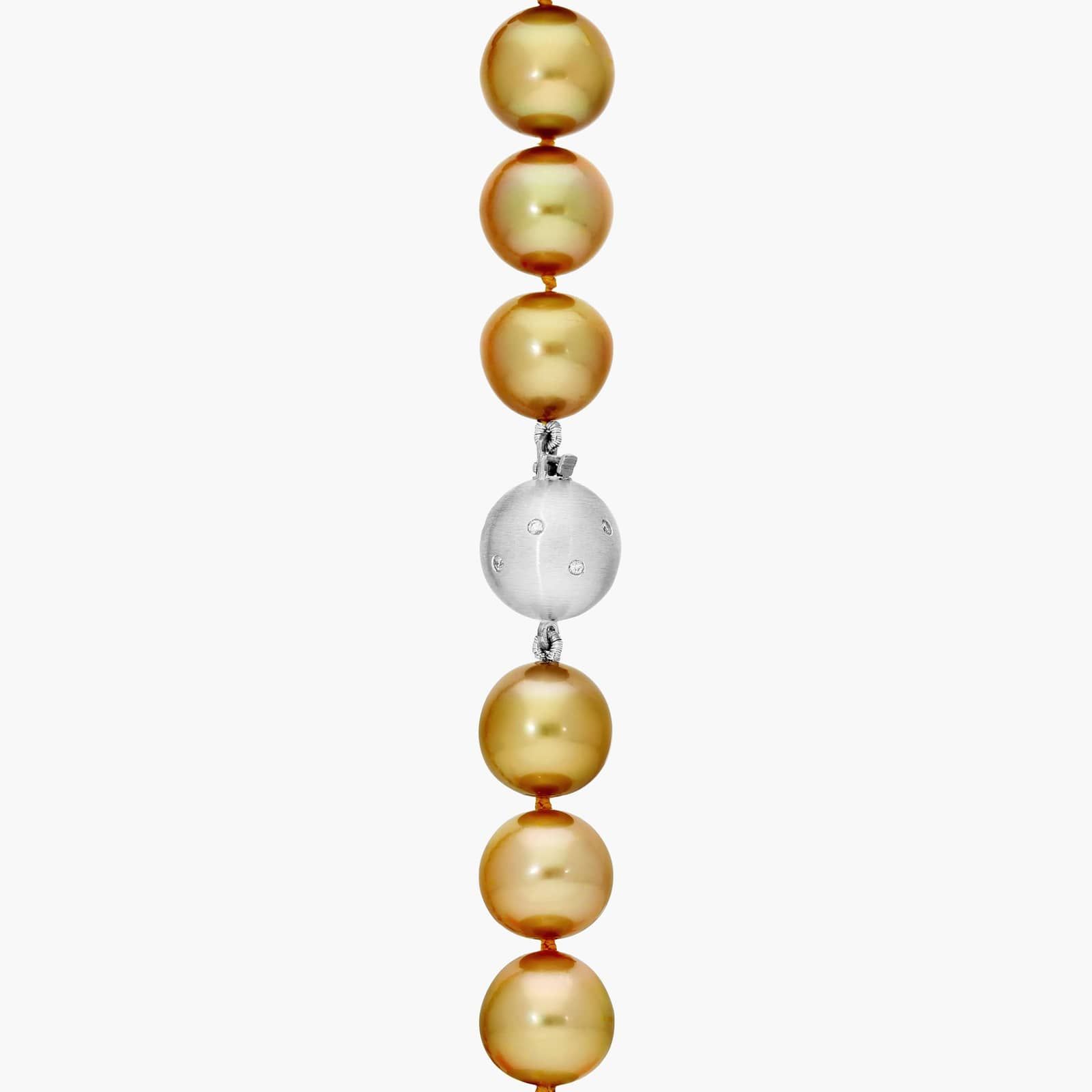Extraordinary Collection: Golden South Sea Pearl Strand in 18k White ...