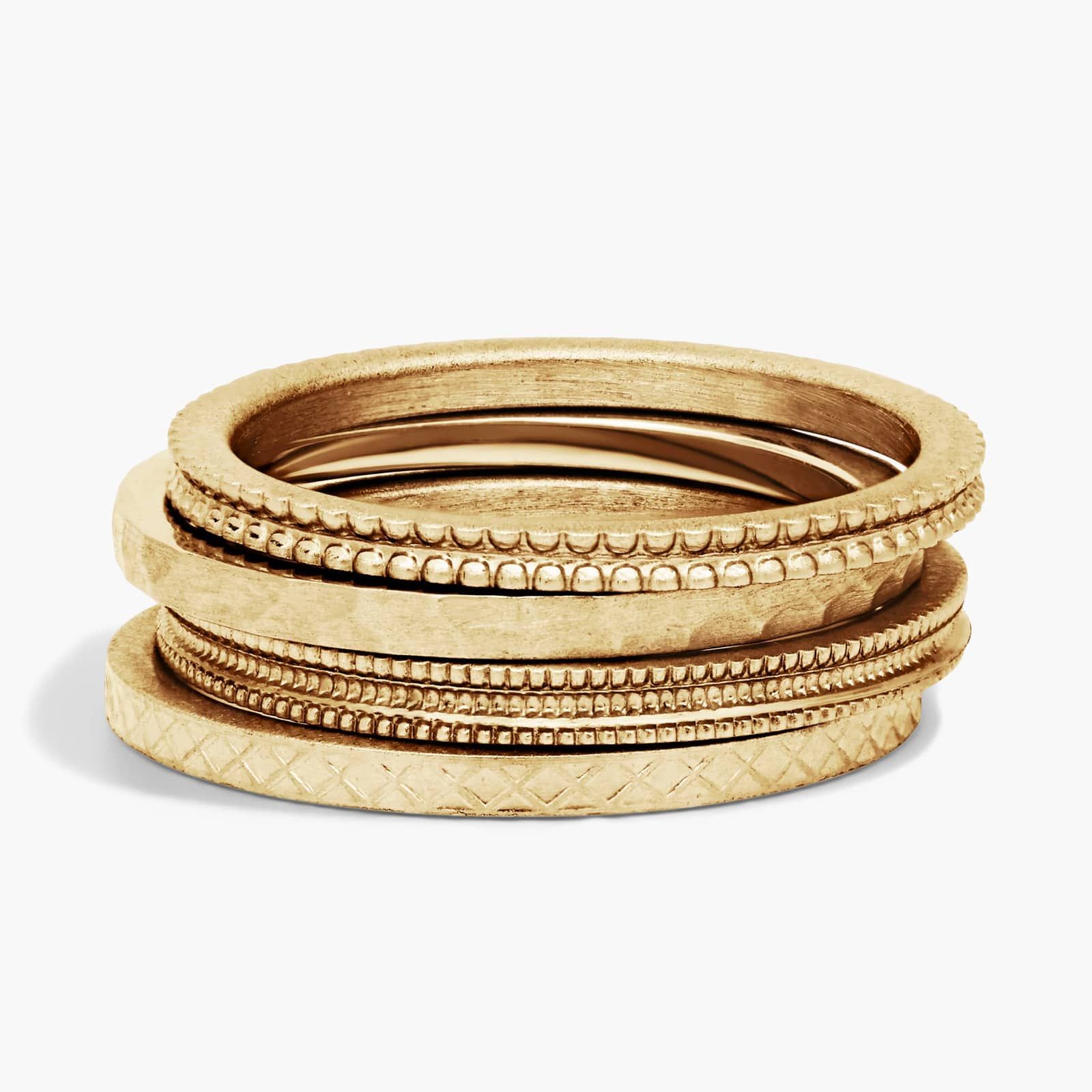 Fashion Ring Stack in 14k Yellow Gold