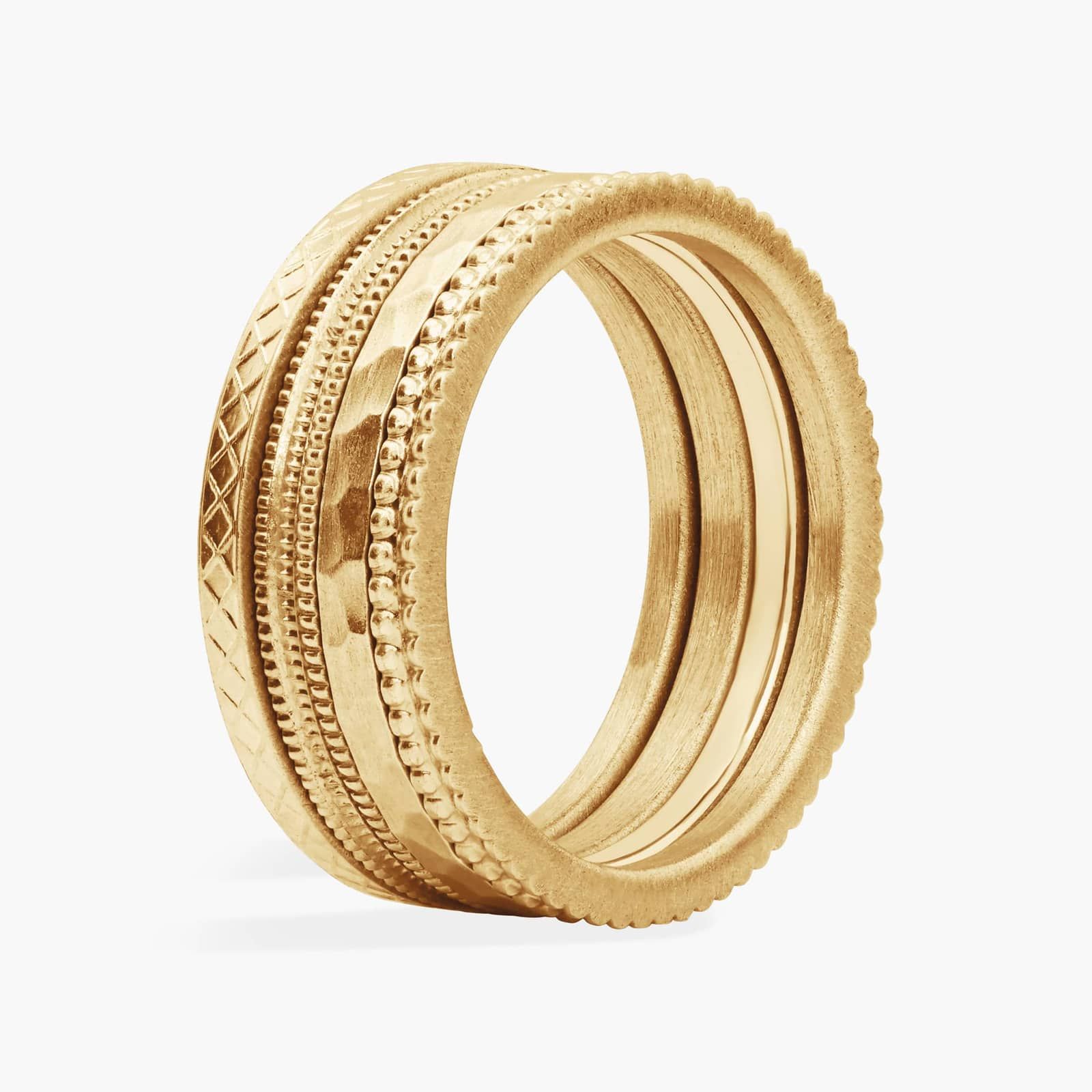 Fashion Ring Stack in 14k Yellow Gold