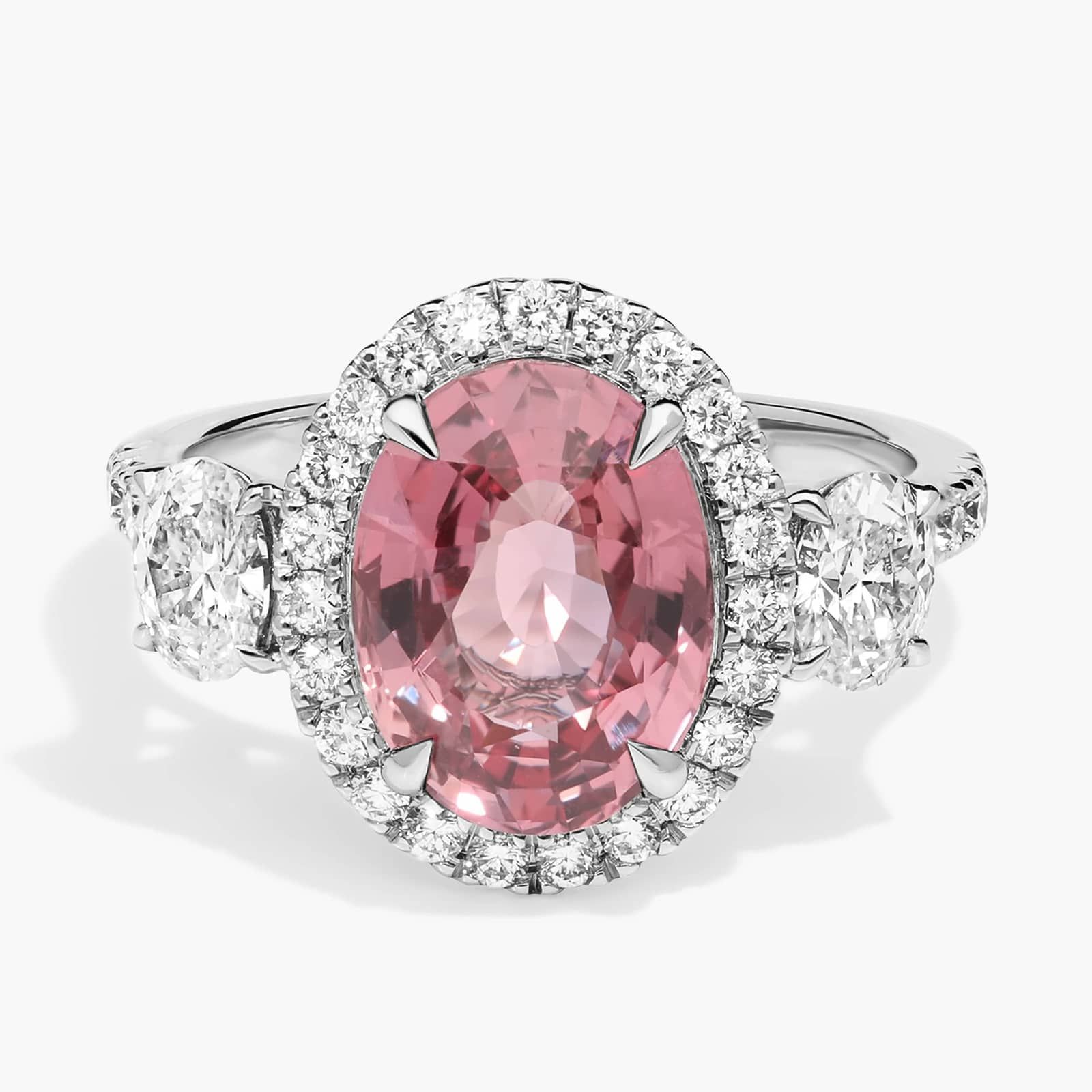 Extraordinary Collection: Padparadscha Sapphire and Diamond Ring in 18k ...