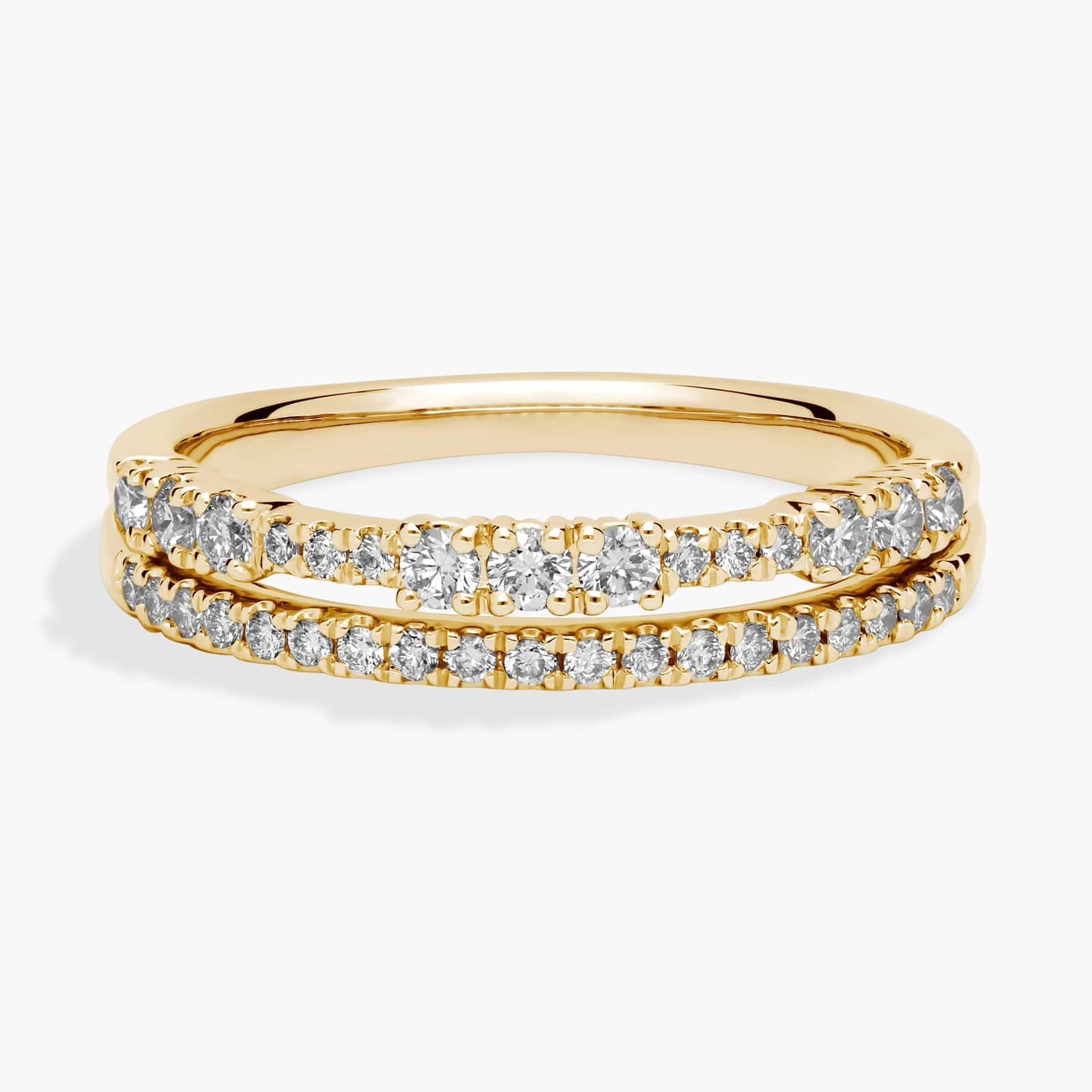 Two Row Stacked Diamond Ring in 14k Yellow Gold (1/3 ct. tw.)