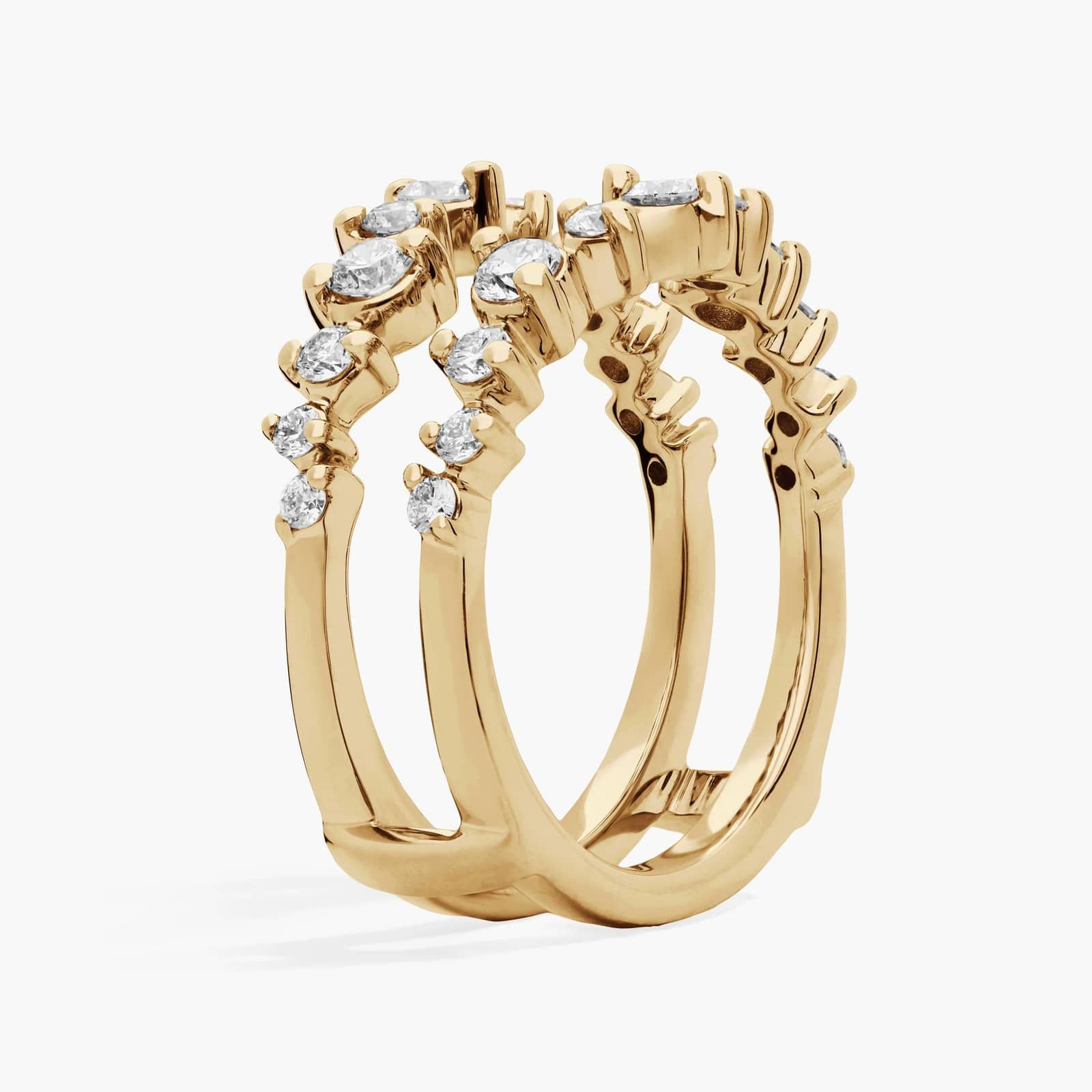Curved Diamond Insert Ring in 18K Yellow Gold (3/4 Ct. Tw.)