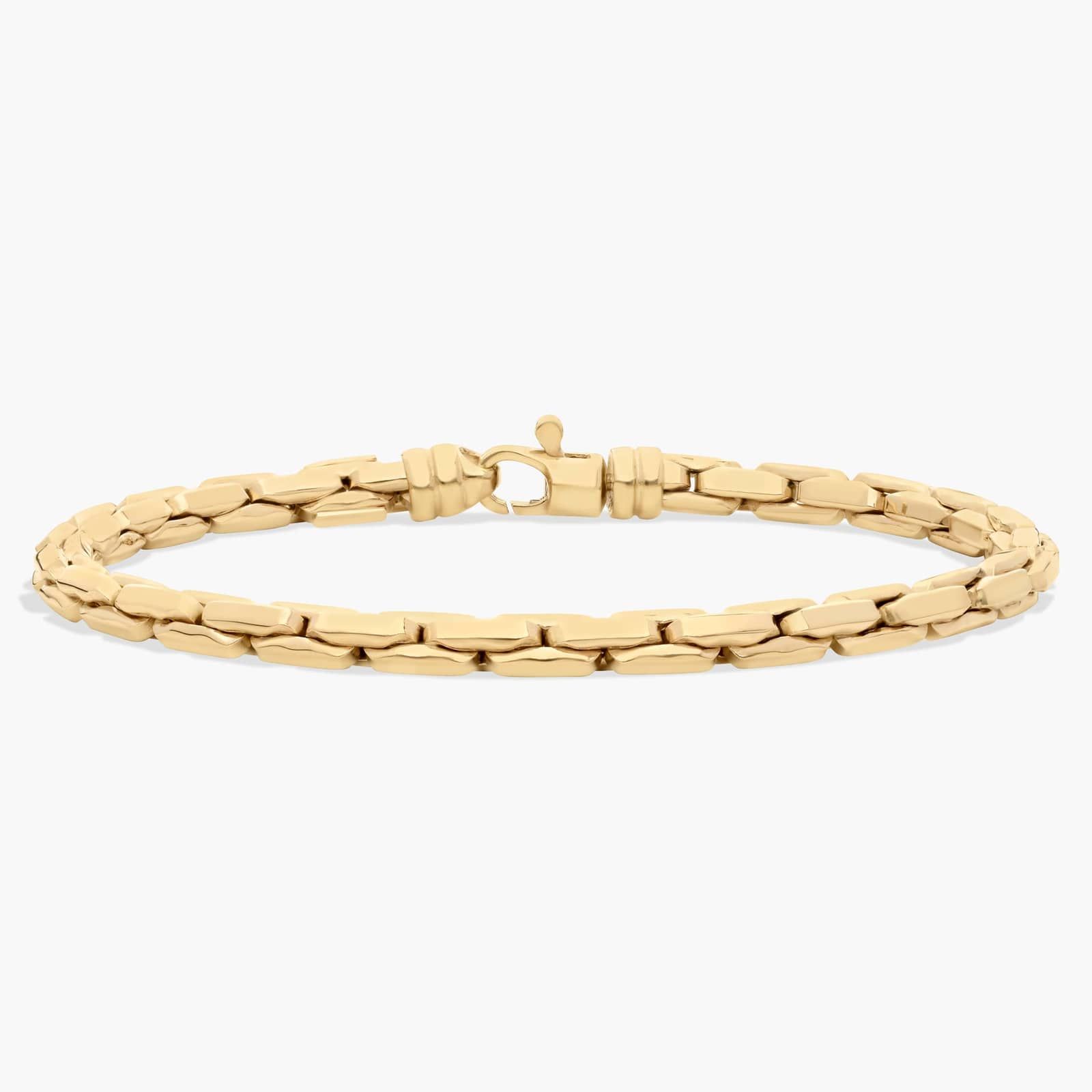 7.5" Locked Link Chain Bracelet in 14K Yellow Gold (4mm)