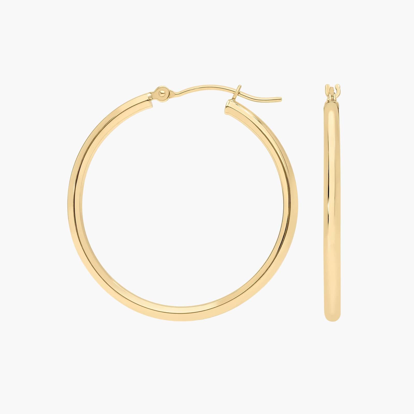 Hoop Earrings (2x30mm) in 14K Yellow Gold
