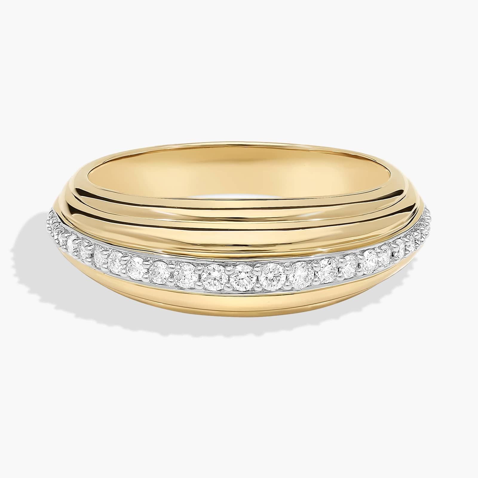 Graduated Diamond Puffy Ring in 14K Yellow Gold (1/4 Ct. Tw.)